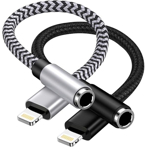 2Pack iPhone Headphone Adapter, [Apple MFi Certified] Lightning to 3 ...