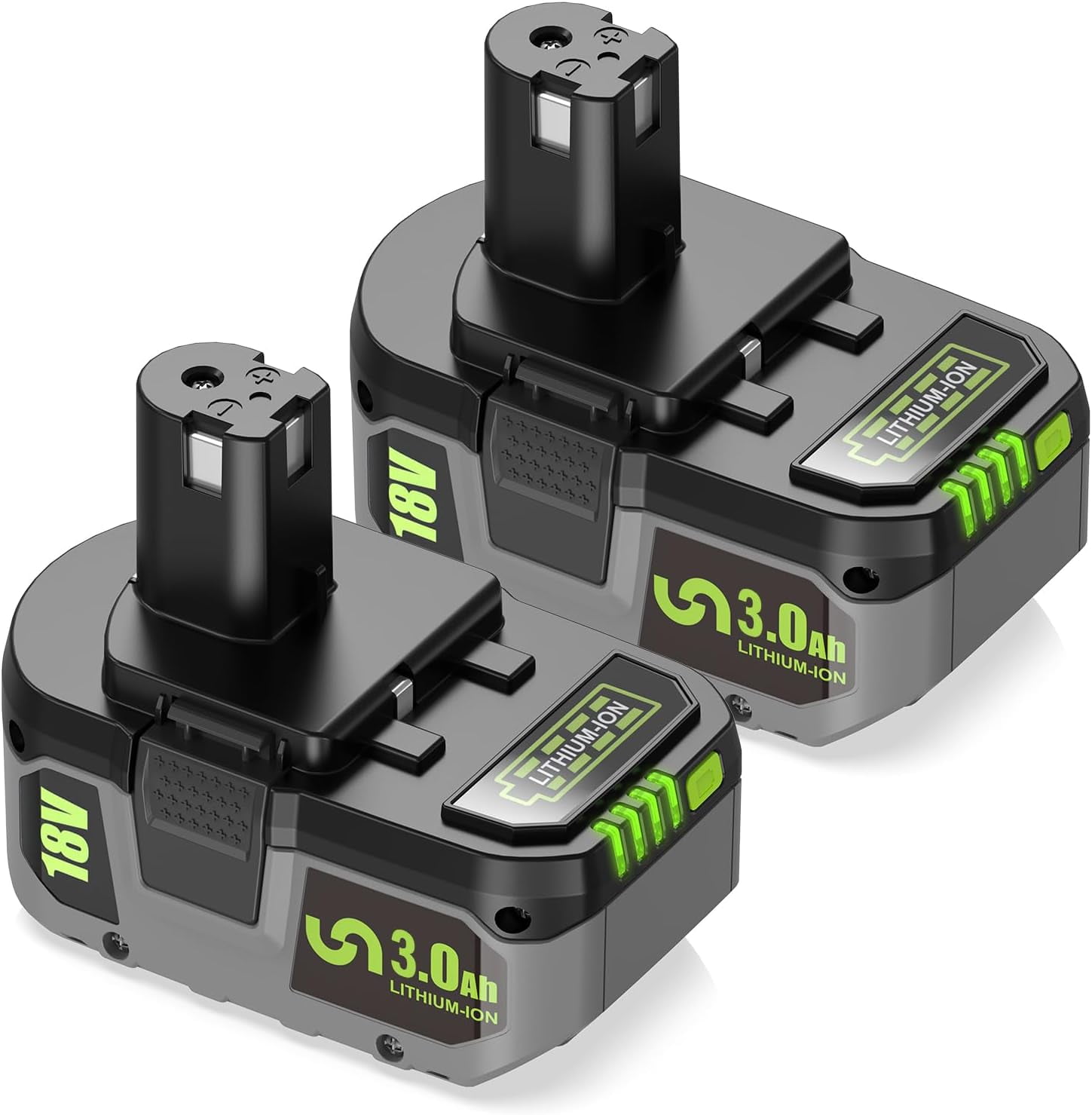 2Packs 18V 3.0Ah Replacement for Ryobi 18V Compatible with Ryobi 18V ...