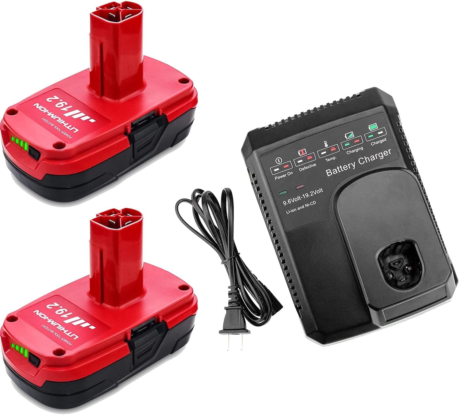 2Packs 19.2V 3.0Ah C3 Battery Compatible with Craftsman 19.2 Volt ...