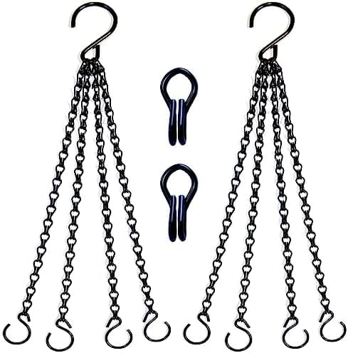 2Packs 26inch 90lbs Black Heavy Duty Metal Hooks Hanging Chains Hangers ...