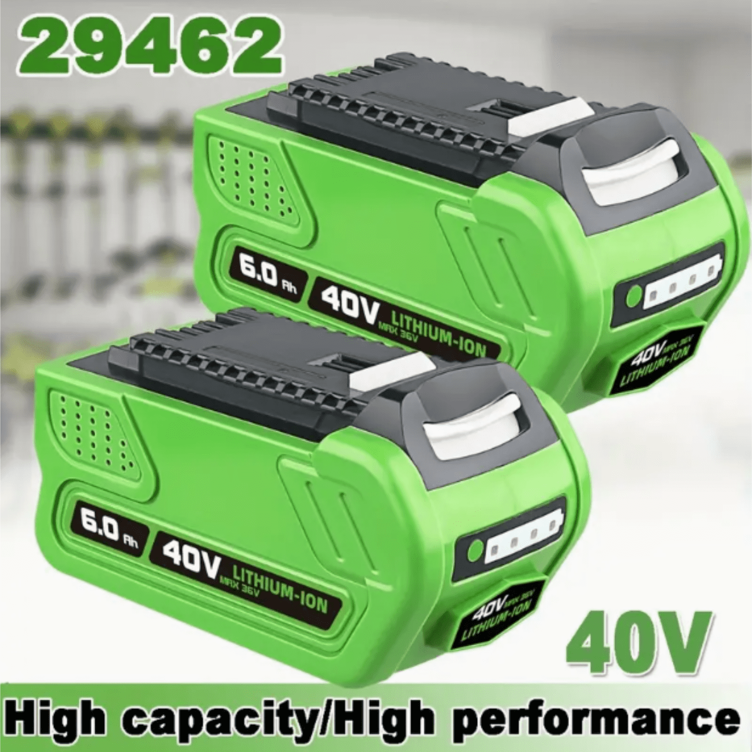2Packs 29462 6.0Ah Li-ion Battery Replacement for Greenworks 40V ...