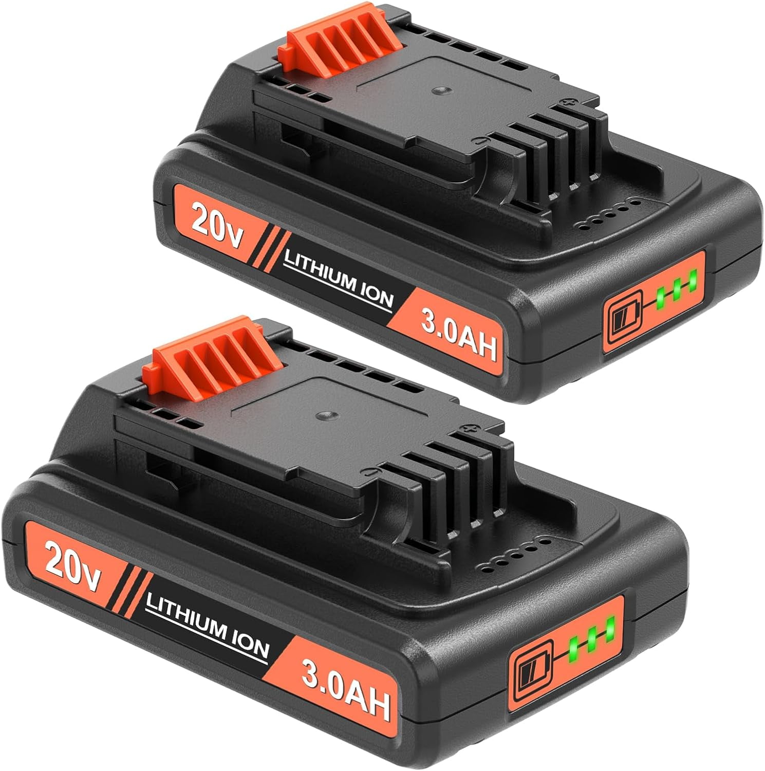 2Packs 3.0Ah 20v Batteries Replacement for Black and Decker 20v Lithium Battery LB20 LST220 ...