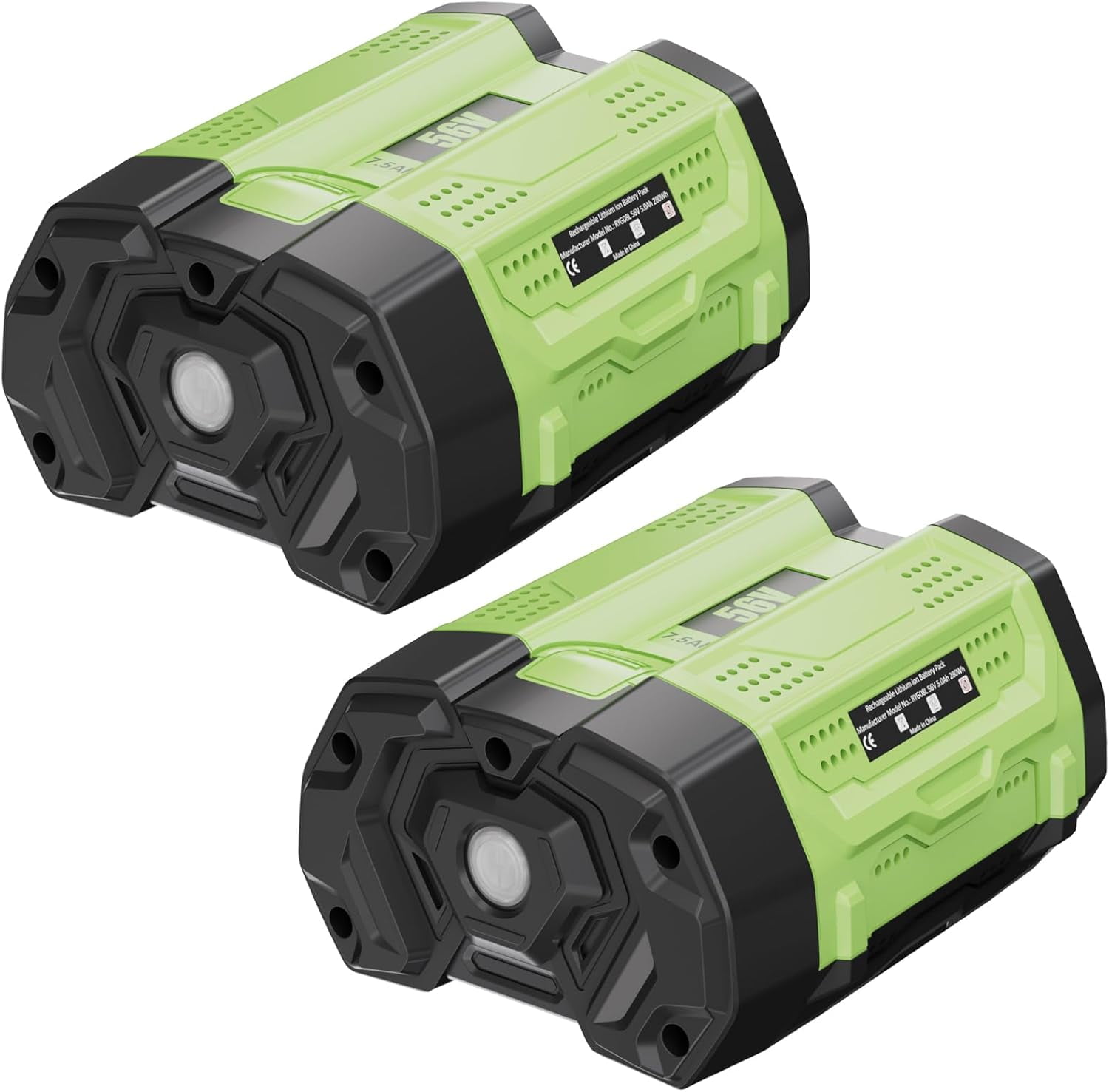 2Packs 56V 7.5Ah Replacement for EGO Battery BA2800T BA2800 BA4200 ...