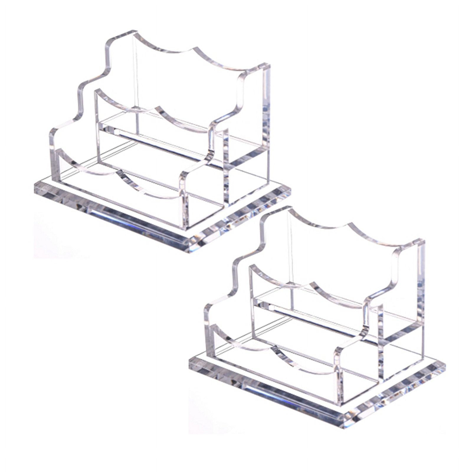 2Packs Acrylic Business Card Holder for Desk,Horizontal Clear Name ...