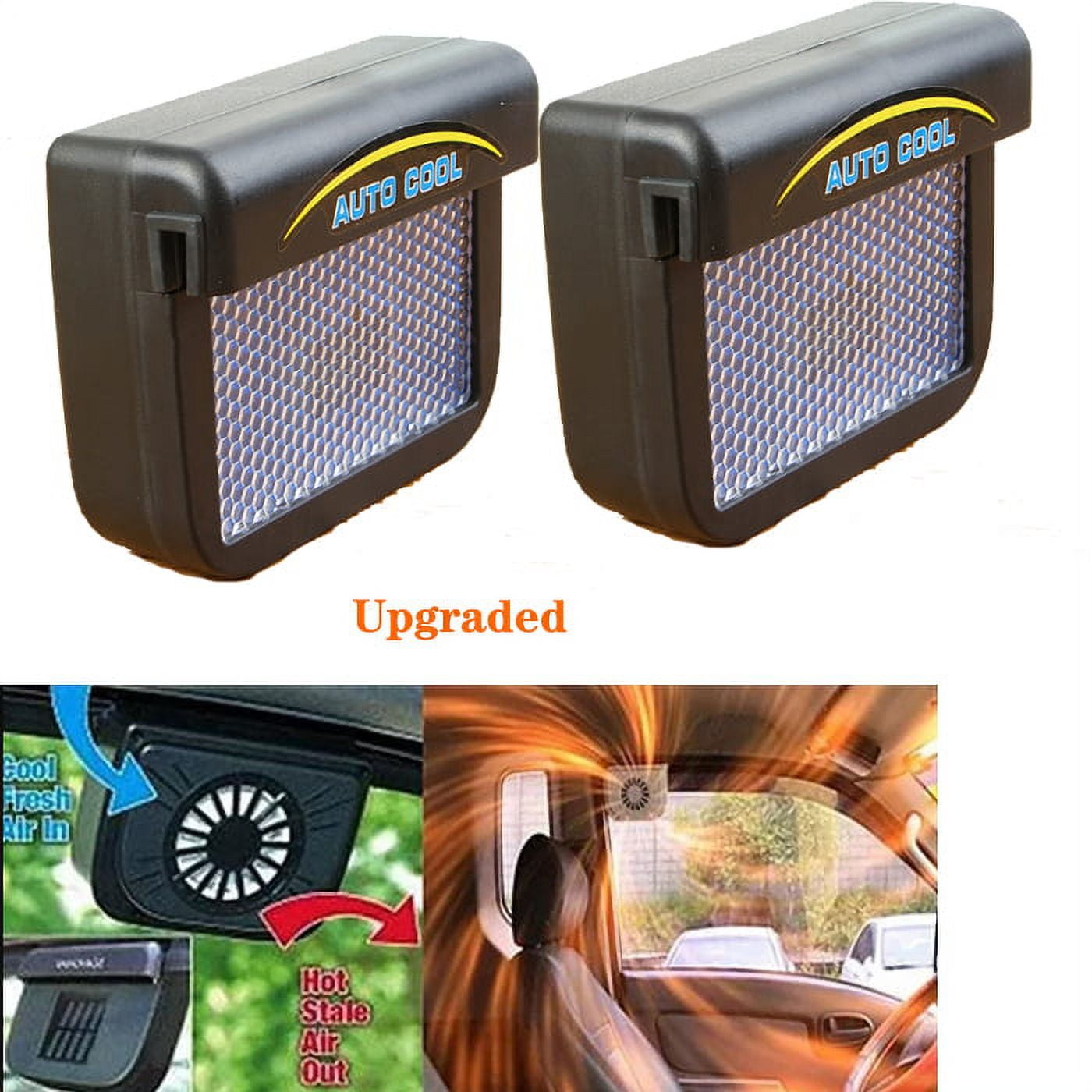 2Packs Auto Cool Solar Car Exhaust Fan Cooler Car Air Circulation ...