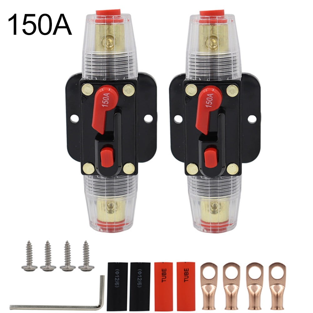 2Packs Auto Inline Fuse Breaker with Wire Lugs and Heat Shrink Tube 12V ...