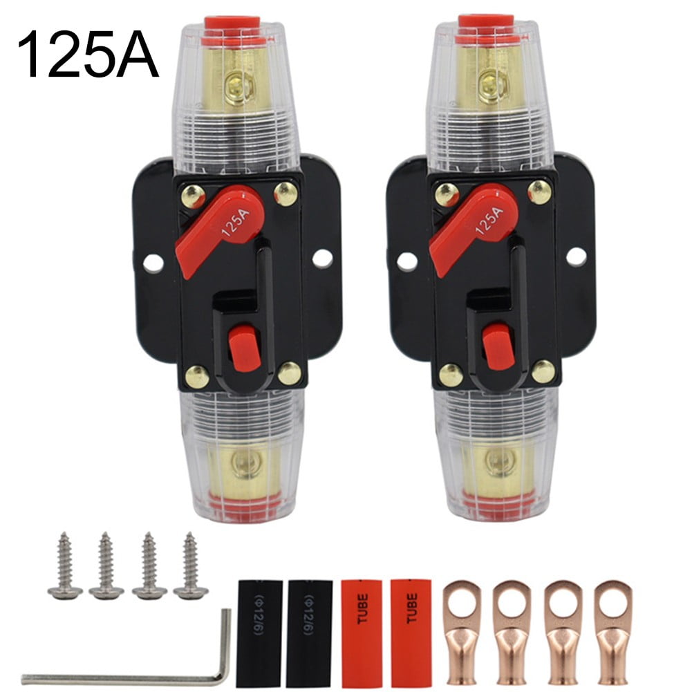 2Packs Auto Inline Fuse Breaker with Wire Lugs and Heat Shrink Tube 12V ...