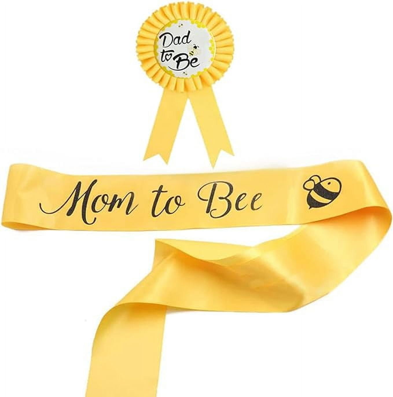 2Packs Baby Shower Decorations Yellow Mom to Bee Sash and Dad to Bee ...