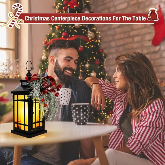2Packs Christmas Candle Lantern14 Inch, Garden Flashing Candle Light ...