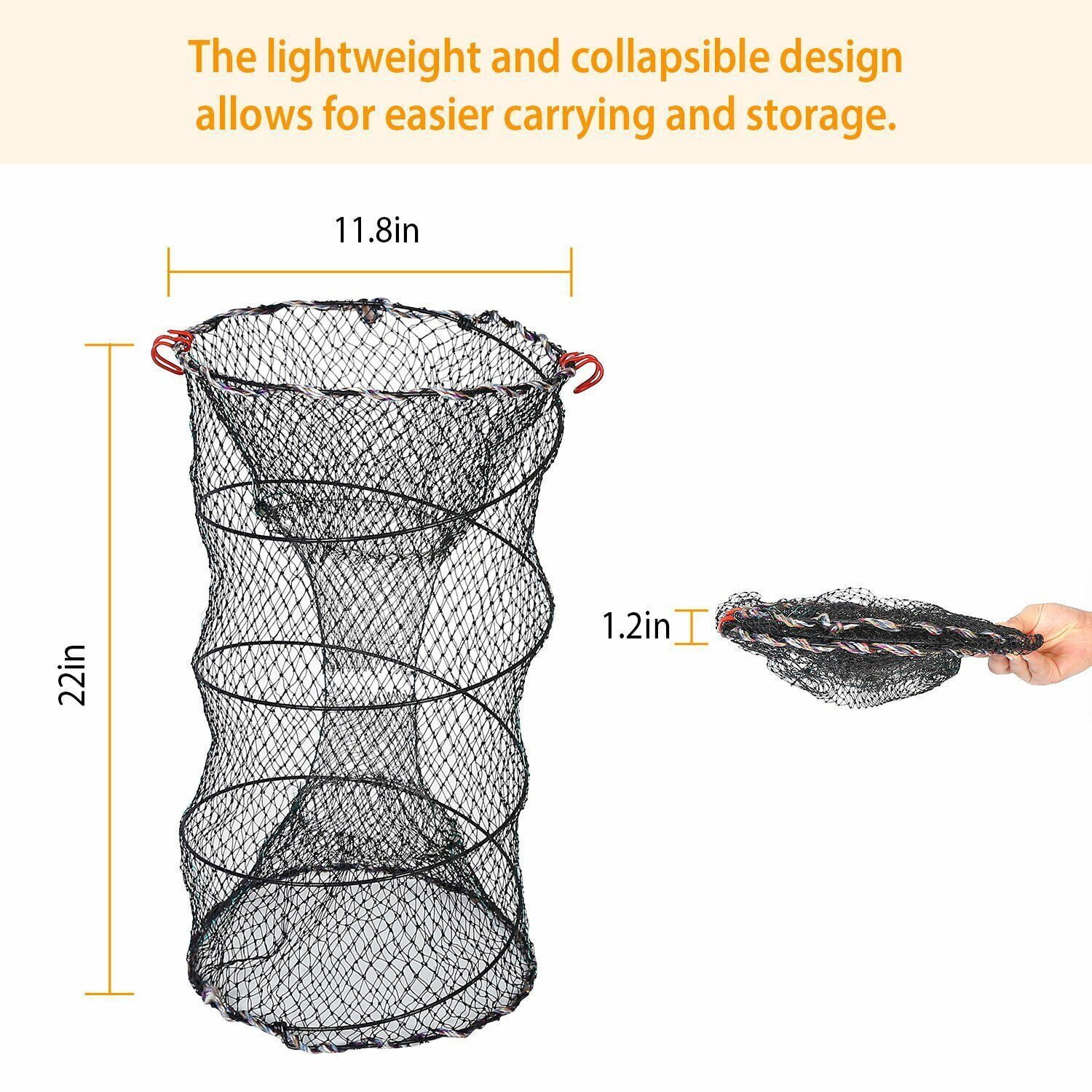 2Packs Crab Trap Bait Nets Shrimp Prawn Crayfish Lobster Fishing Pot ...