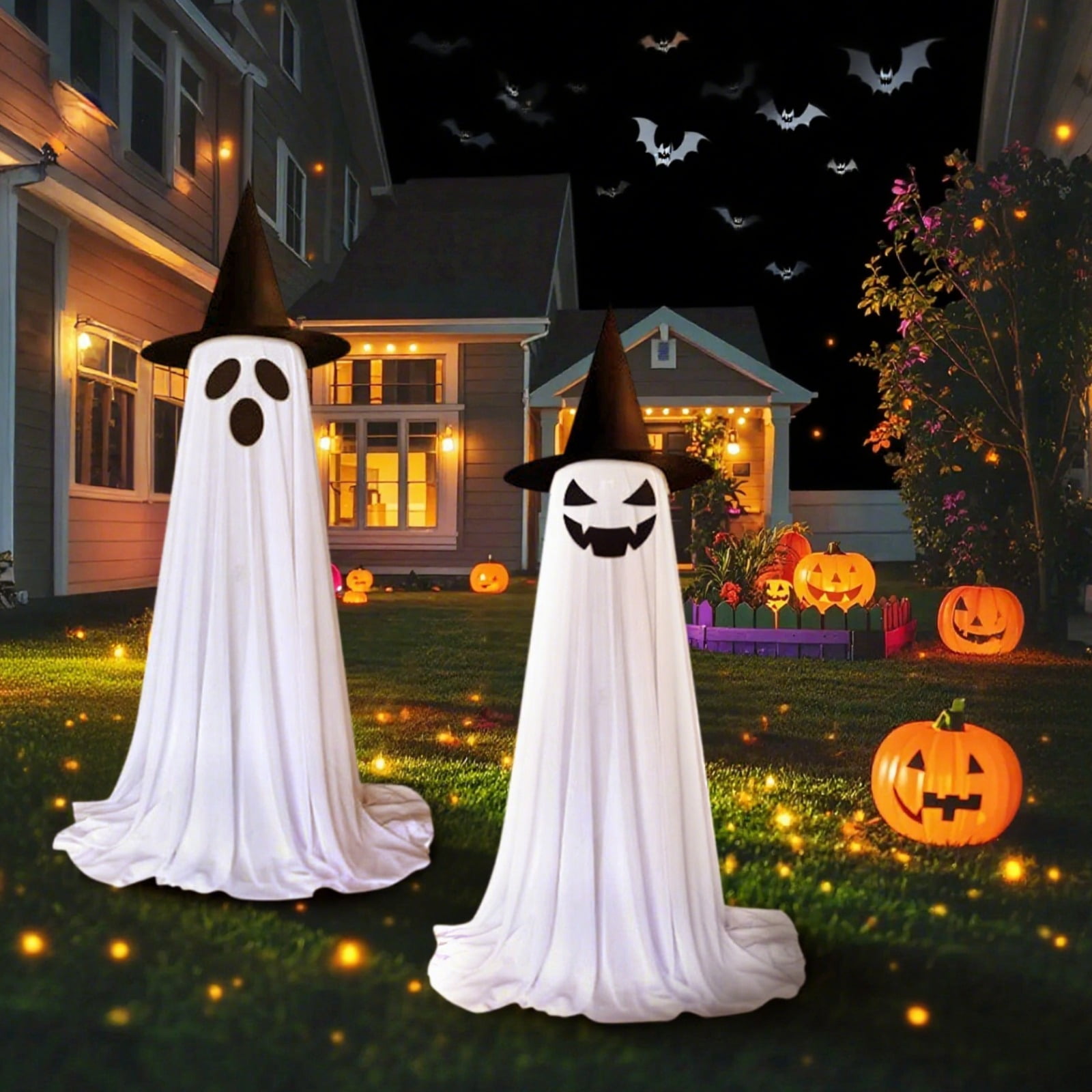 2Packs Halloween Decorations-Halloween Decorations Outdoor,Light Up ...