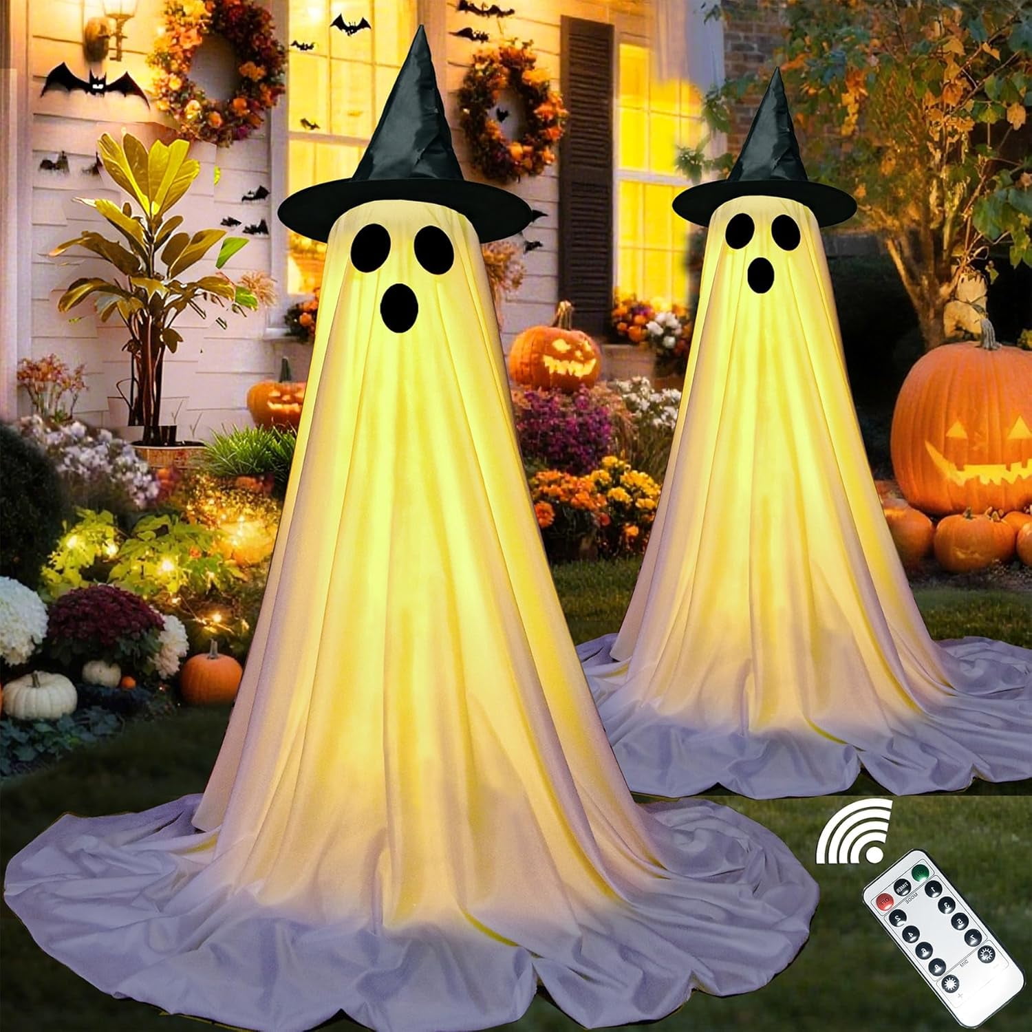 2Packs Halloween Decorations-Halloween Decorations Outdoor,Light Up ...