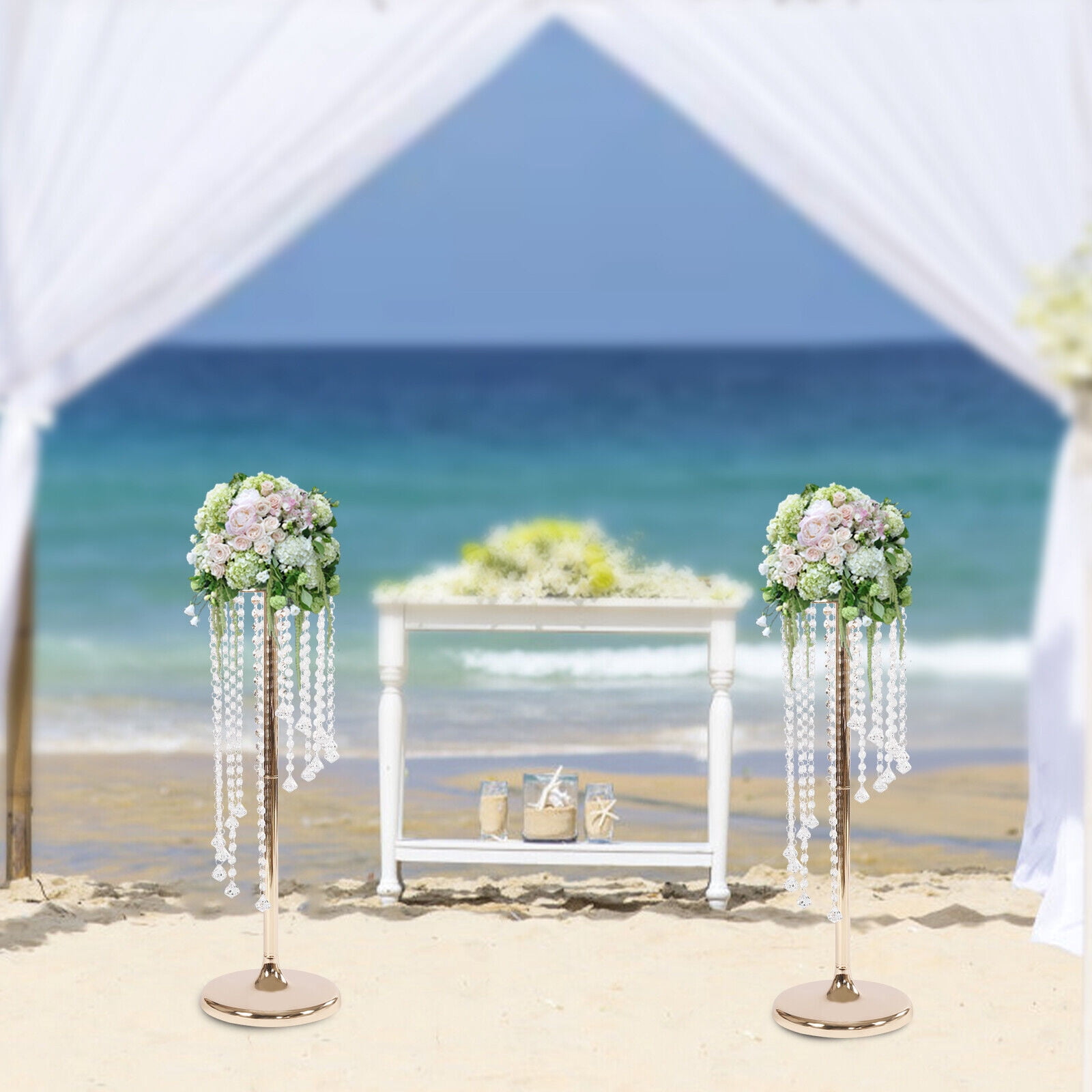 2Packs Large Stunning Gold Luxury Flower Vase Urn Wedding Table ...