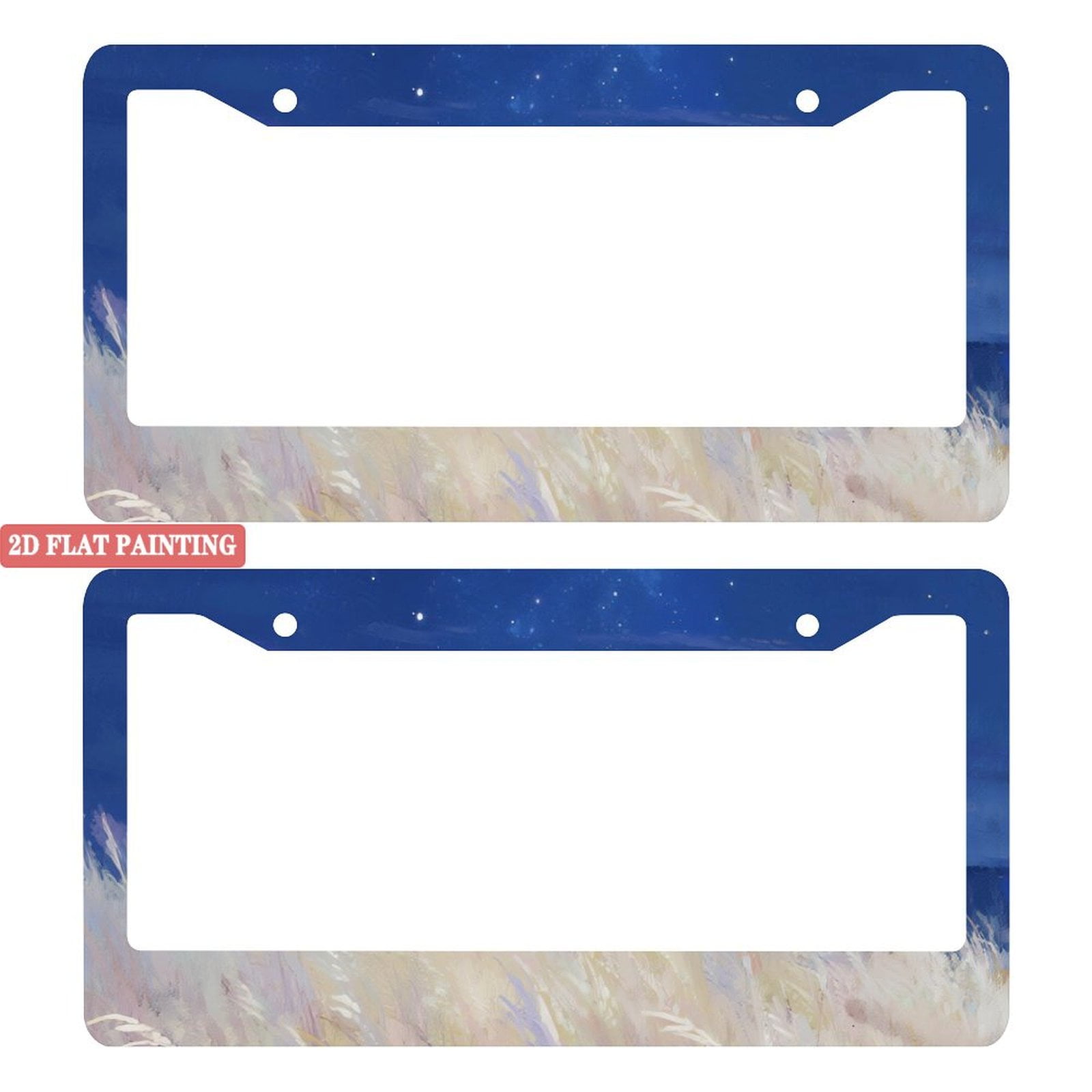 2Packs License Plate Frames with Starry Night Sky with Grass Field ...