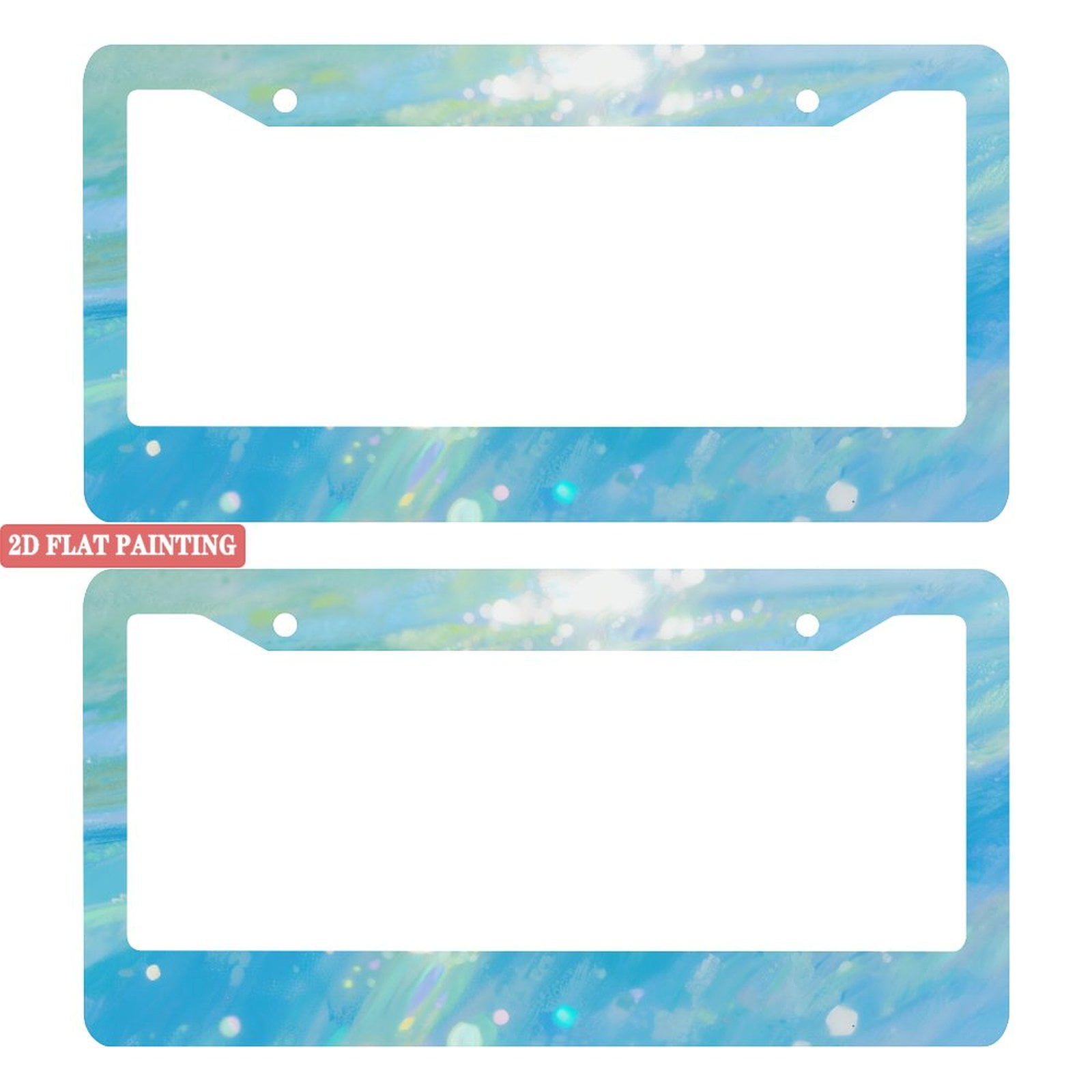 2Packs License Plate Frames with Blue Dreamy Sparkle Light Bokeh ...