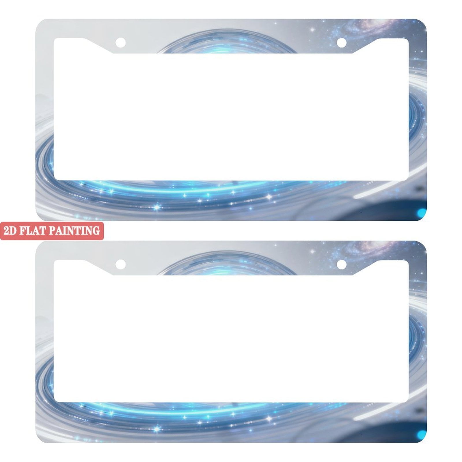 2Packs License Plate Frames with Blue Galaxy Swirl Pattern Includes ...