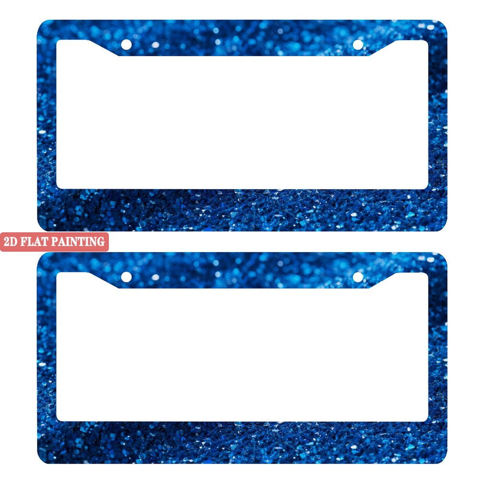2Packs License Plate Frames with Blue Glitter Pattern Includes Screws ...