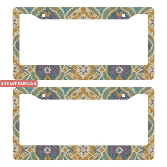 2Packs License Plate Frames with Boho Art Deco Pattern Includes Screws ...