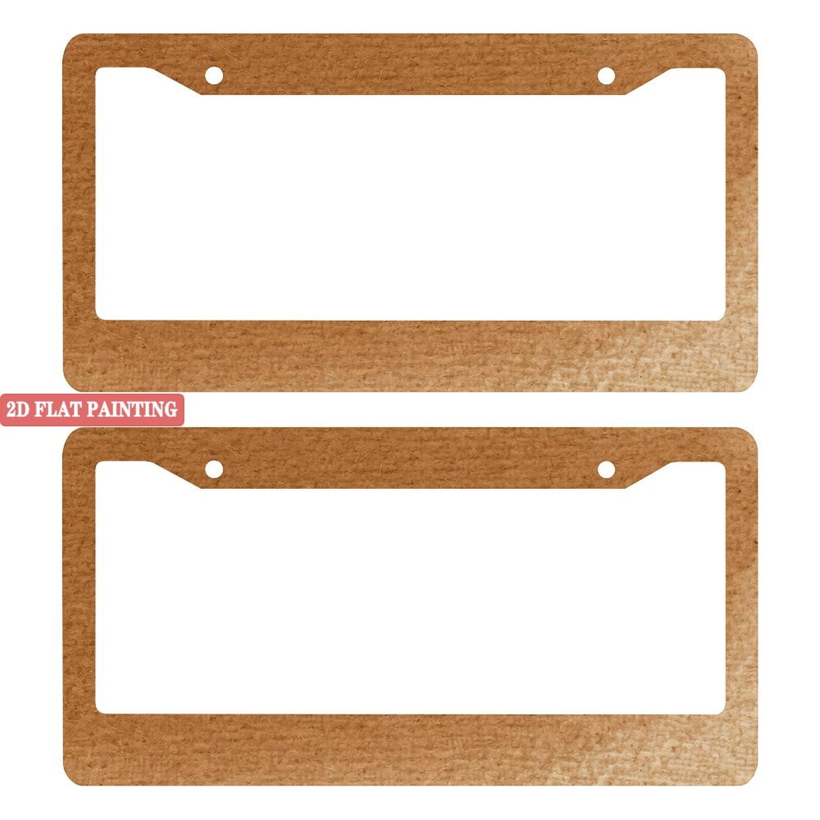 2Packs License Plate Frames with Brown Textured Pattern Includes Screws ...