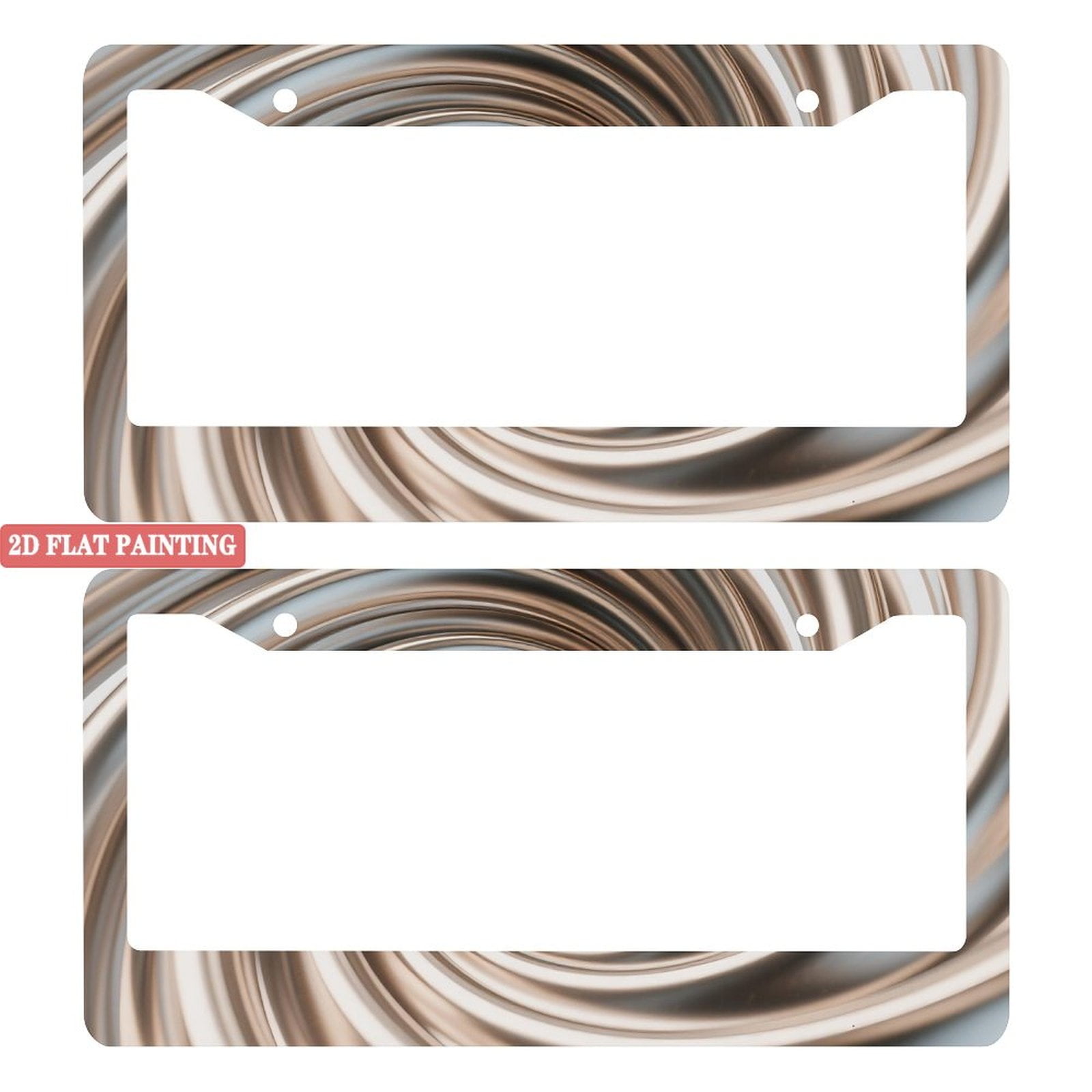 2Packs License Plate Frames with Brown and Beige Swirl Pattern Includes ...