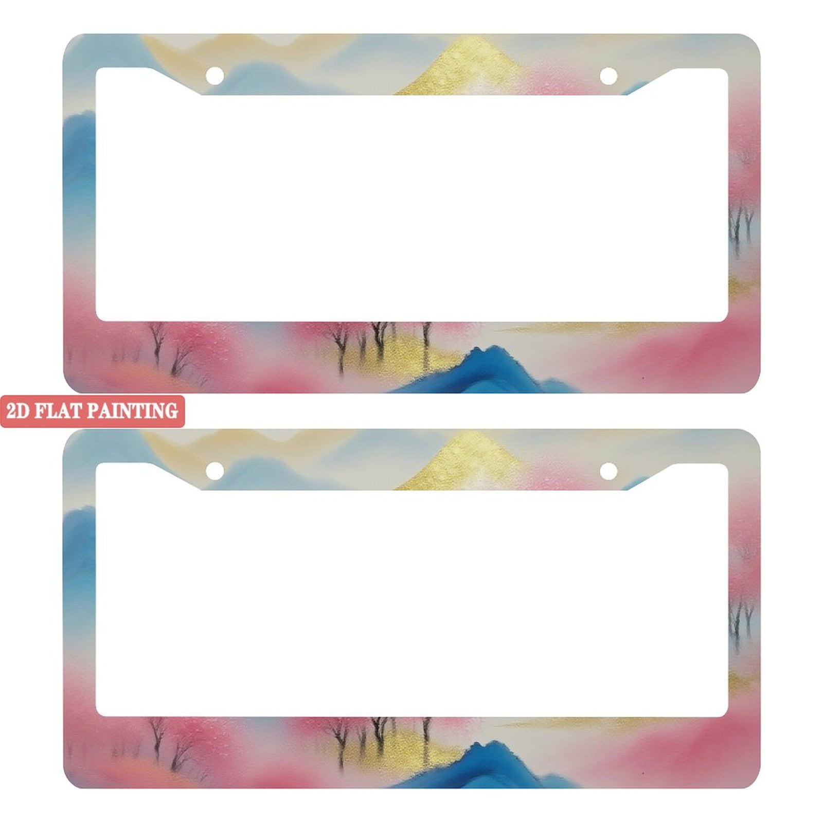 2Packs License Plate Frames with Cherry Blossoms Pattern Includes ...