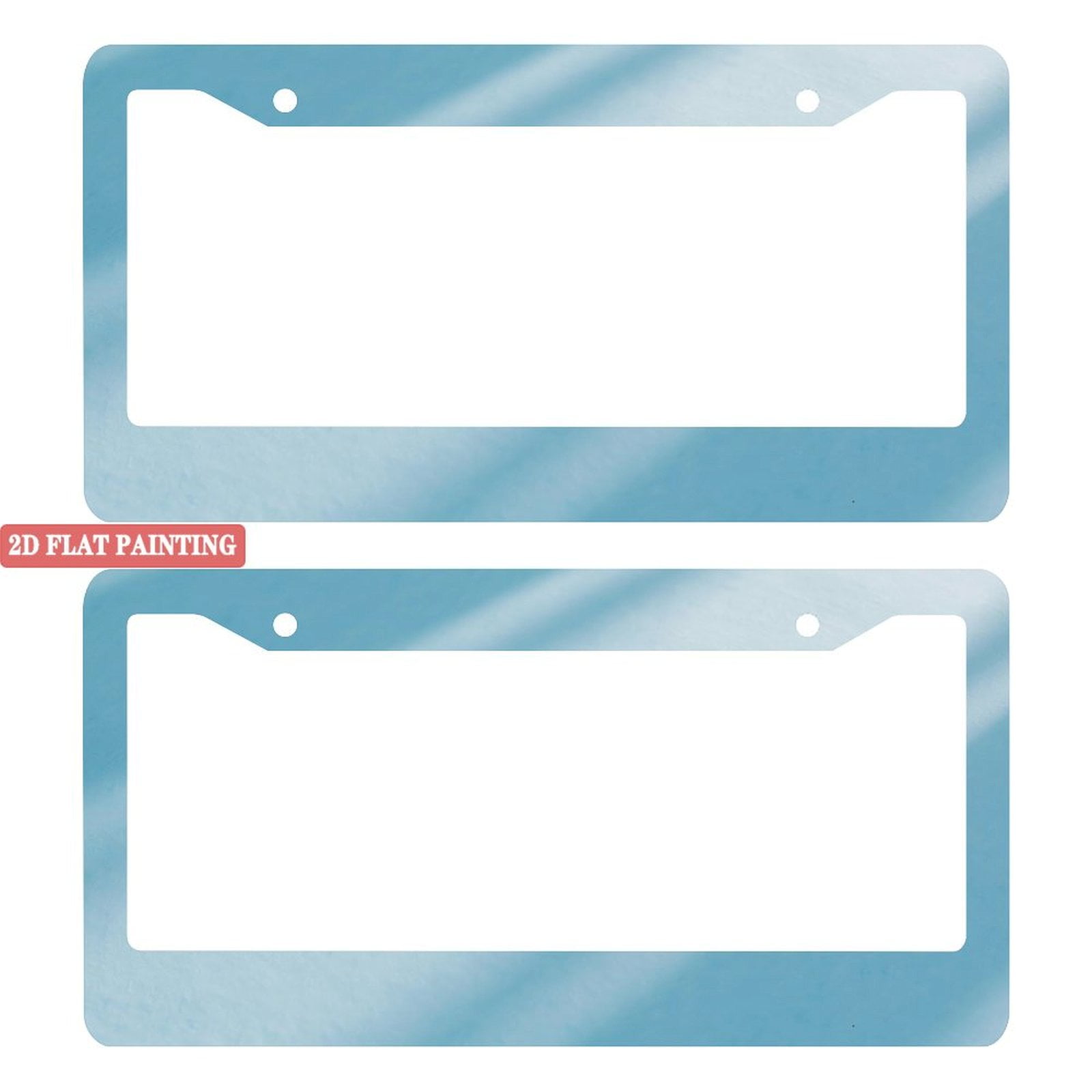 2Packs License Plate Frames with Light Blue Glossy Texture Includes ...