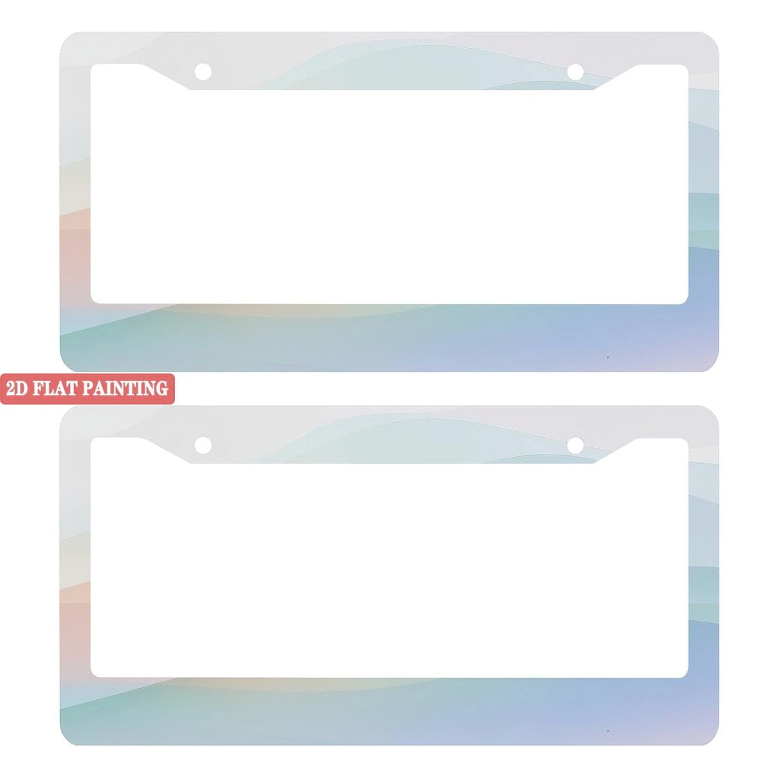 2Packs License Plate Frames with Pastel Gradient Wave Pattern Includes ...