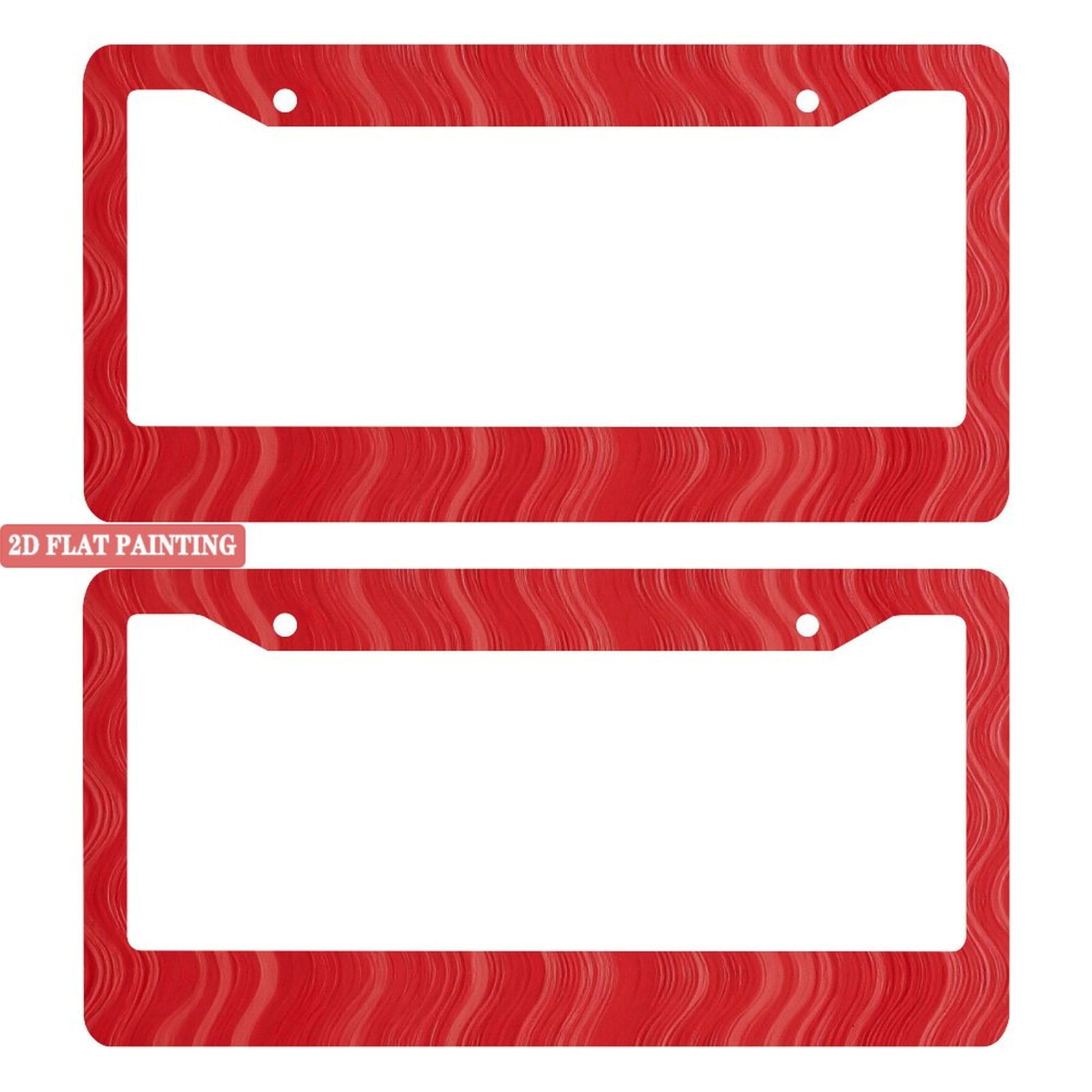 2Packs License Plate Frames with Red Wave Pattern Includes Screws ...