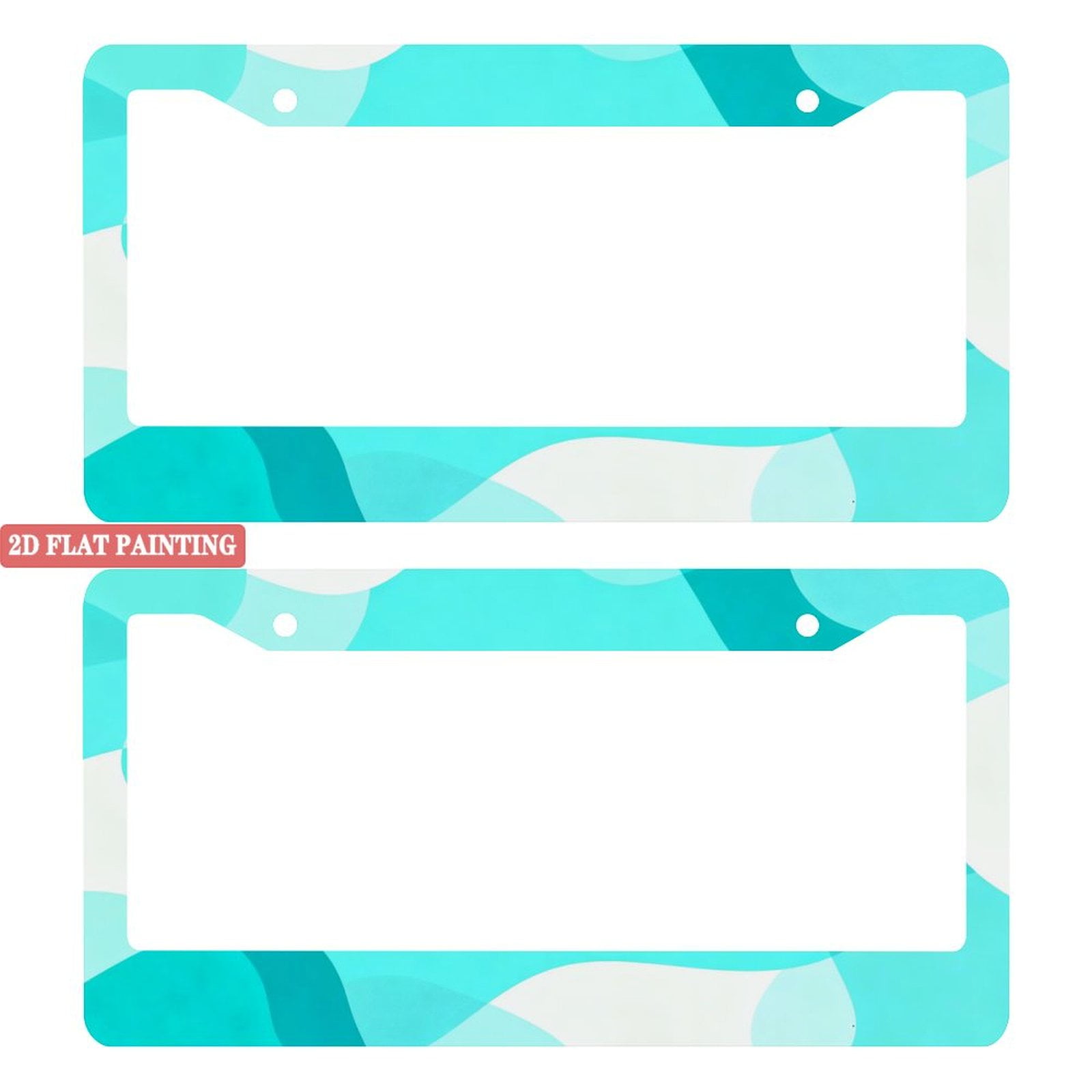 2Packs License Plate Frames with Turquoise Geometric Wave Pattern ...