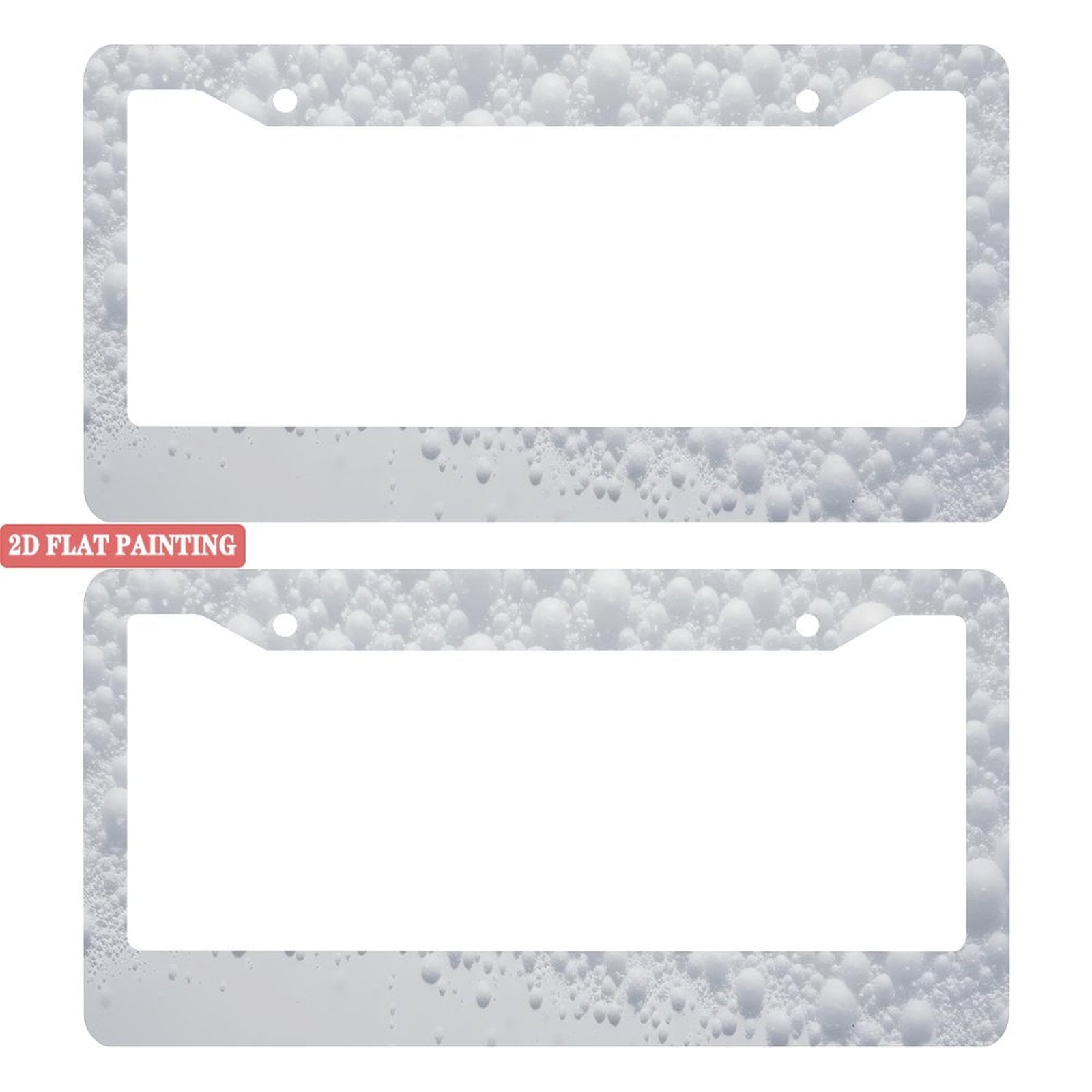 2Packs License Plate Frames with White Bubble Pattern Includes Screws ...