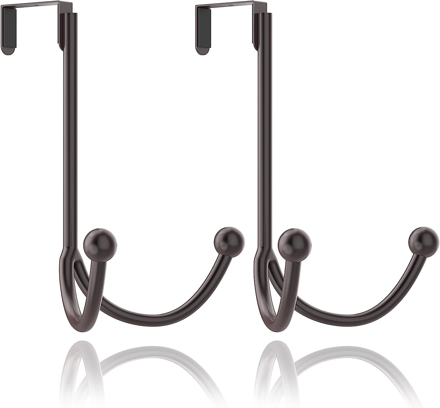 Wanaany 2 Packs Over The Door Double Hanger Hooks, Metal Twin Hooks for ...