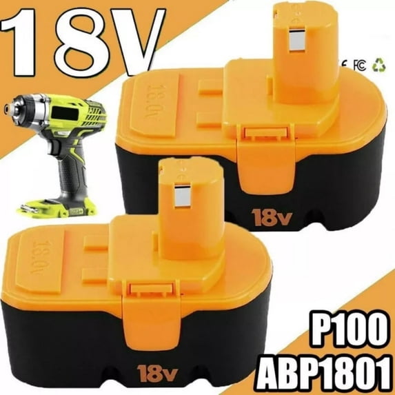 Vanon, Replacement Battery, 18V 4.8Ah, 2 Pack for Ryobi P100 - Walmart.com