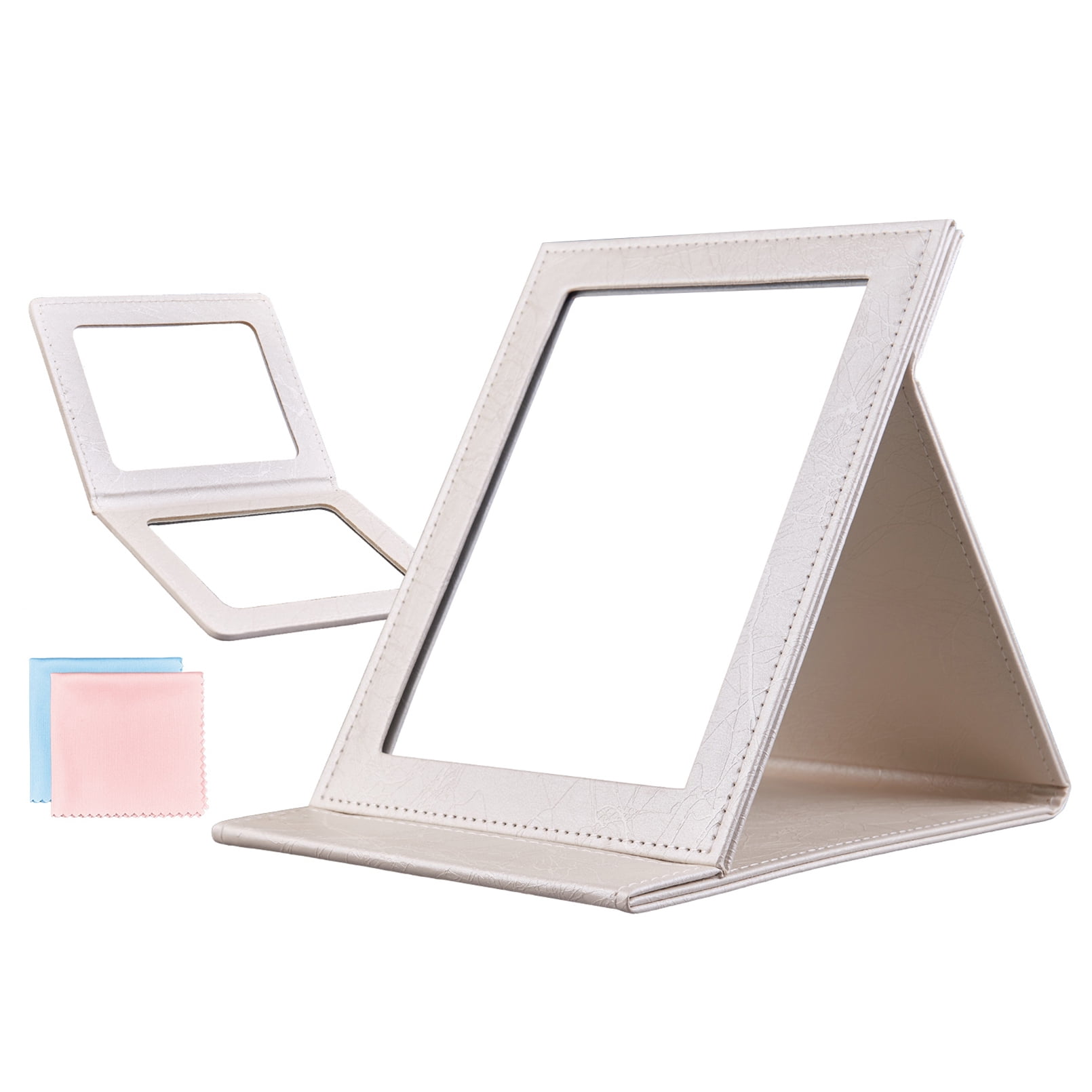 2Packs Portable Folding Makeup Mirror, FITDON Travel Vanity Desk Mirror ...