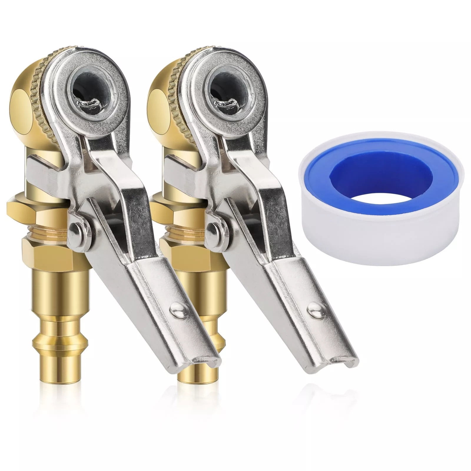 2Packs Secure Steel Lock-On Clip Air Chuck Stable Inflation, Hands-Free ...