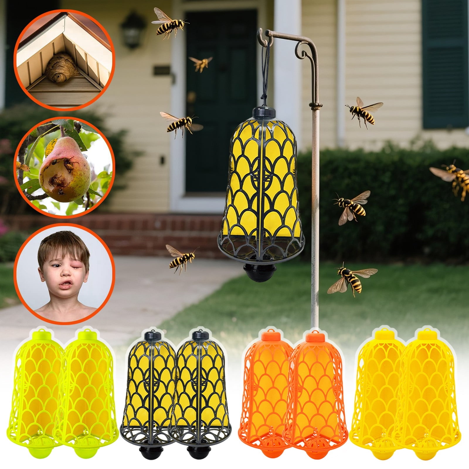 2Packs Upgraded Wasp Trap Outdoor Hanging, Trap for Wasps, Hornets ...