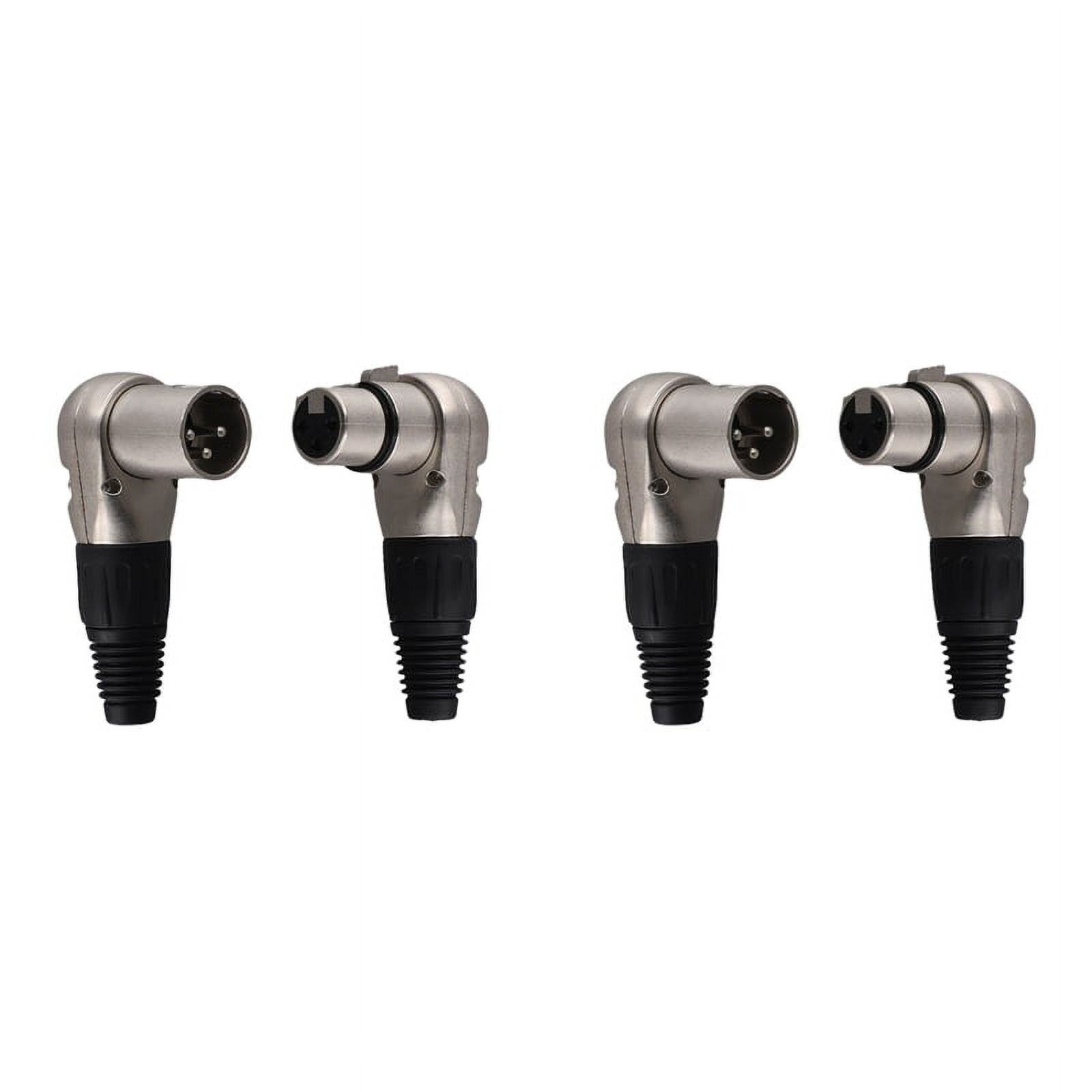 2Pair 3 Pin XLR Male Female Jack Connector Mic Cable Right Angle 90 Degree Audio Wire Connector ...