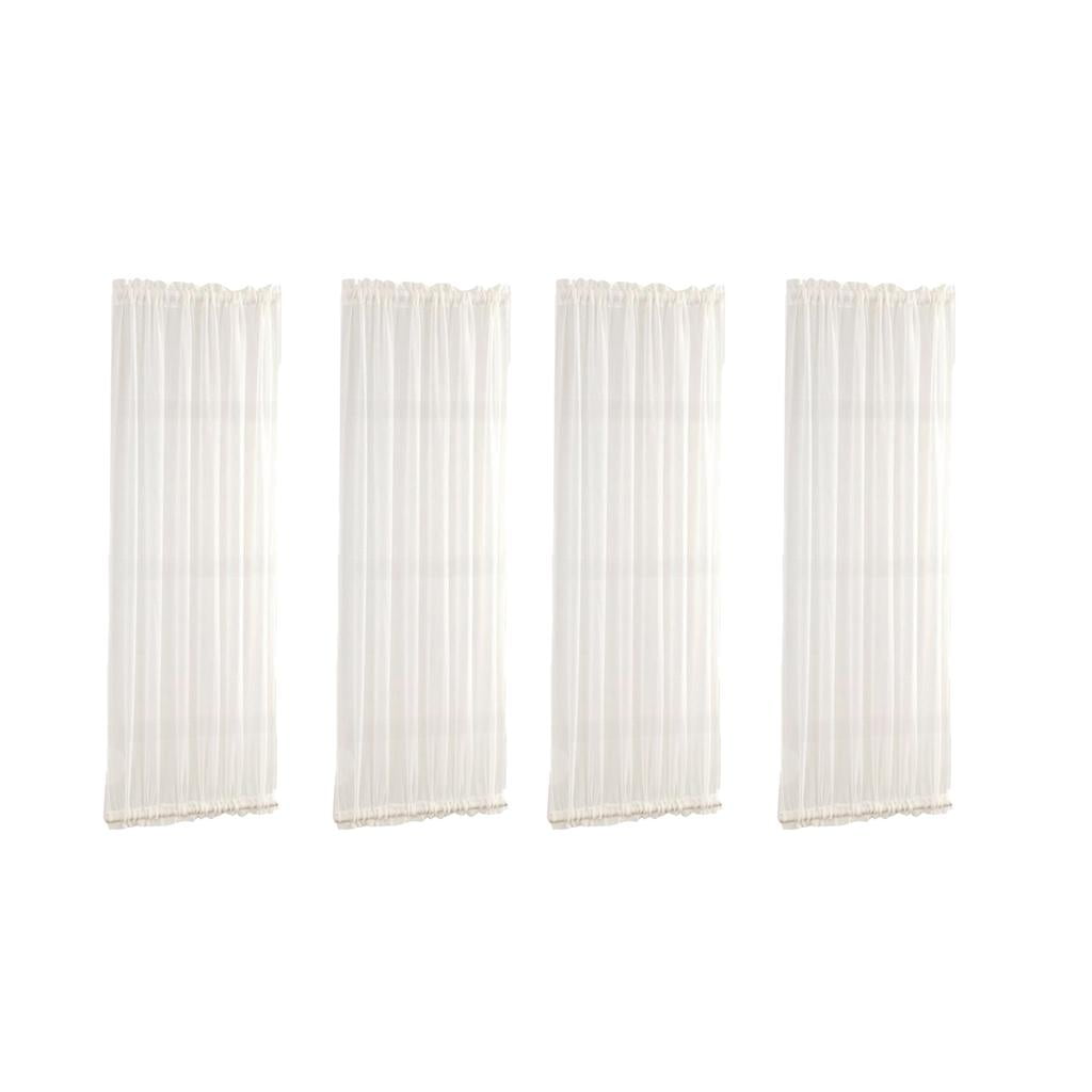 2Pair Living Room Window Treatment Curtain Gauze Rod Pocket Gradient ...