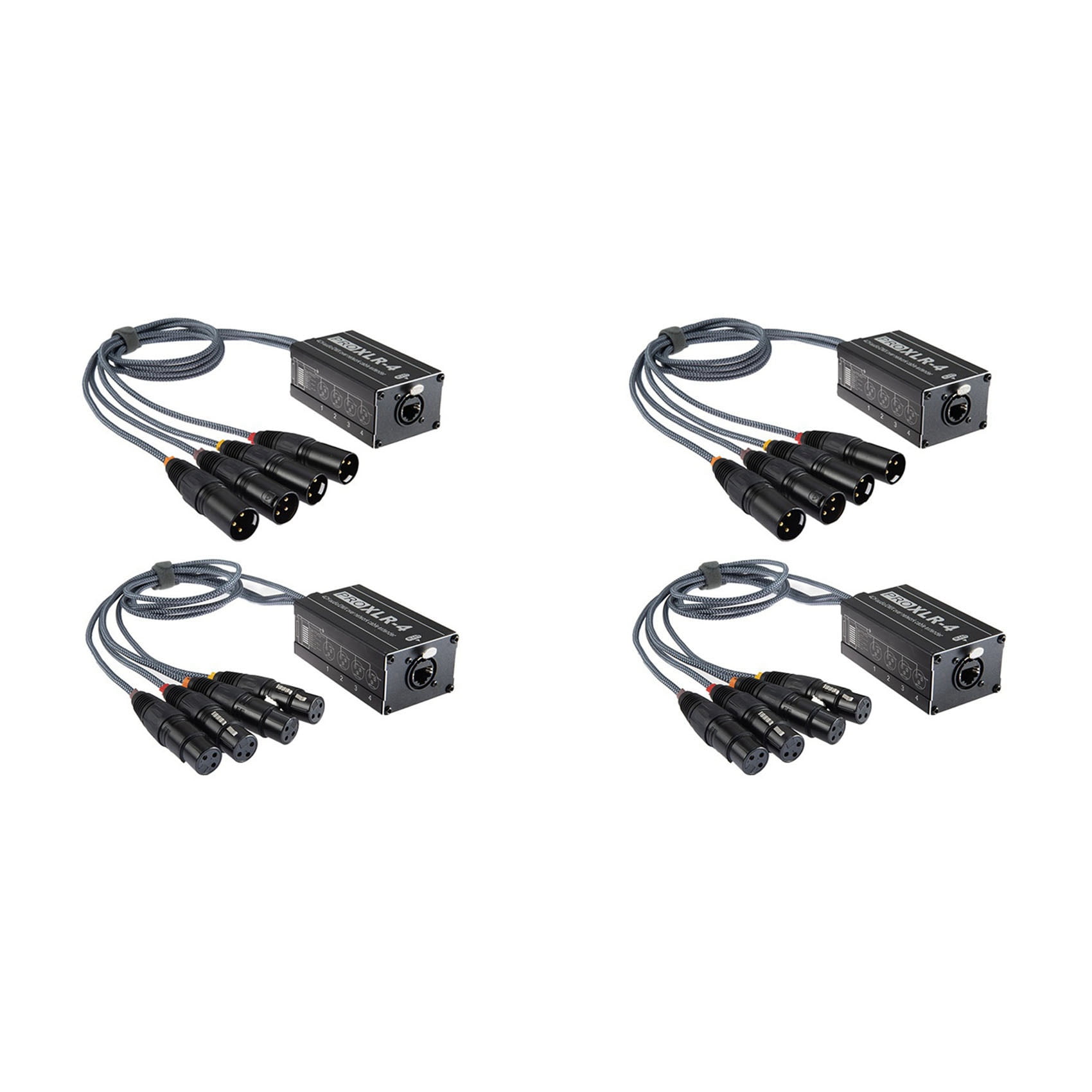 2Pair XLR Male/Female 4 Channel Snake 3Pin XLR/ to Ethercon RJ45 Cat5 ...