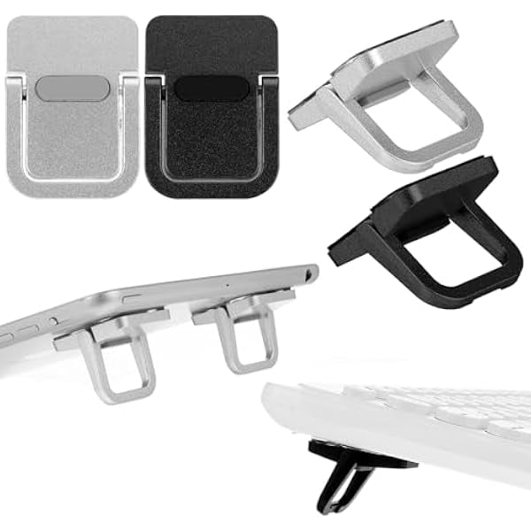 2Pairs Computer Keyboard Stand, Mini Foldable Laptop Stand, Zinc Alloy ...