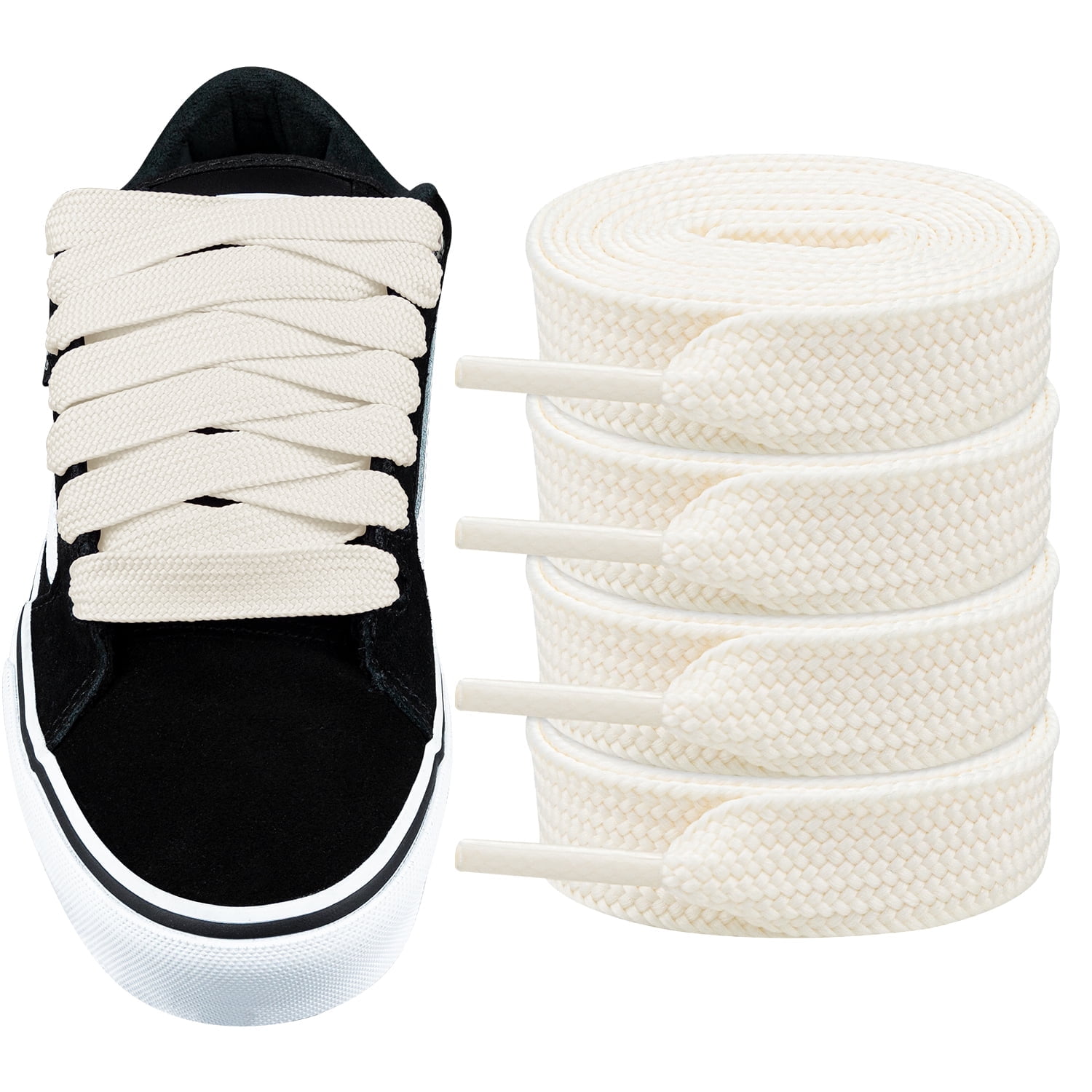 2Pairs Fat Shoelaces for Vans Knu Skool,16MM Chunky Thick Flat Wide ...