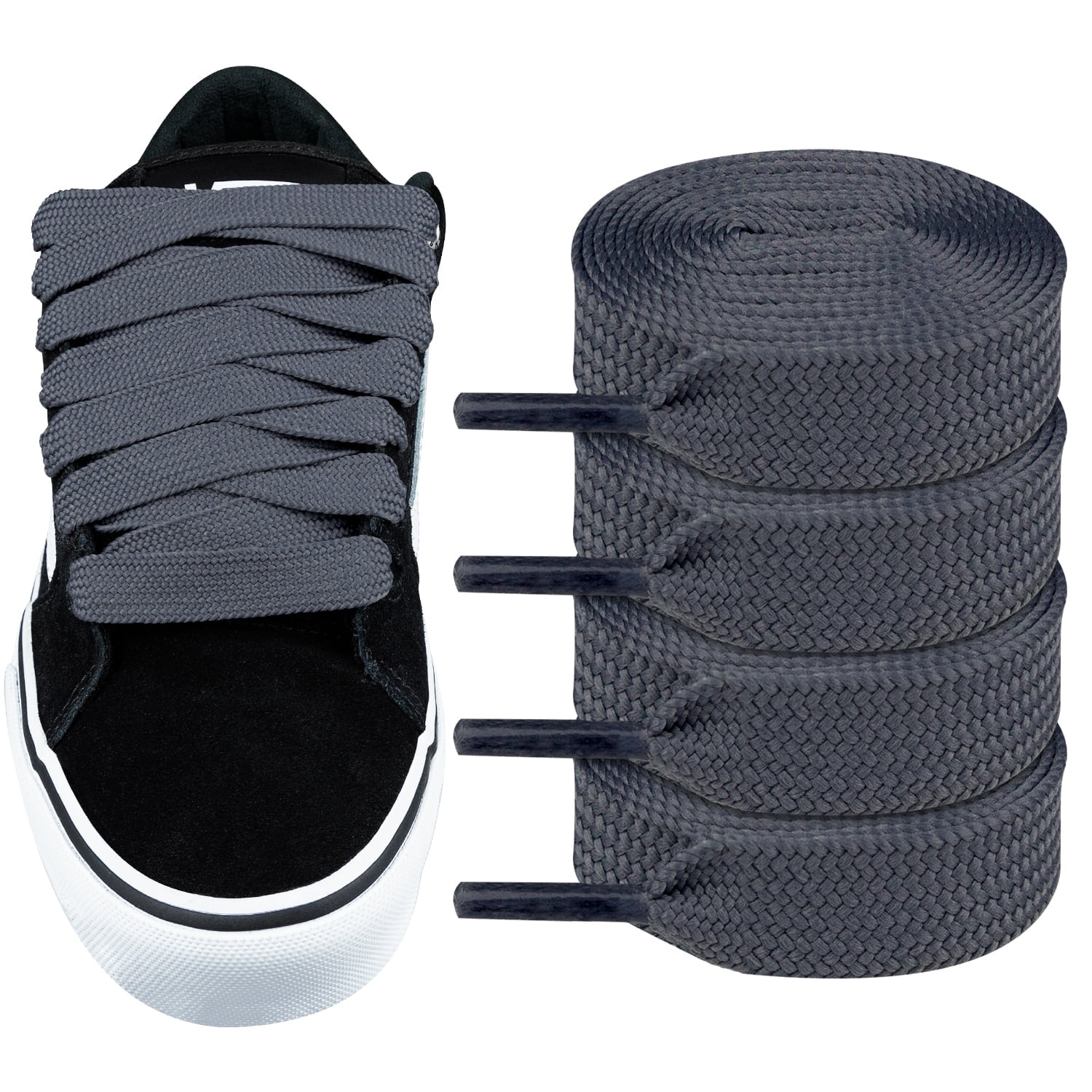 2Pairs Fat Shoelaces for Vans Knu Skool,16MM Chunky Thick Flat Wide ...