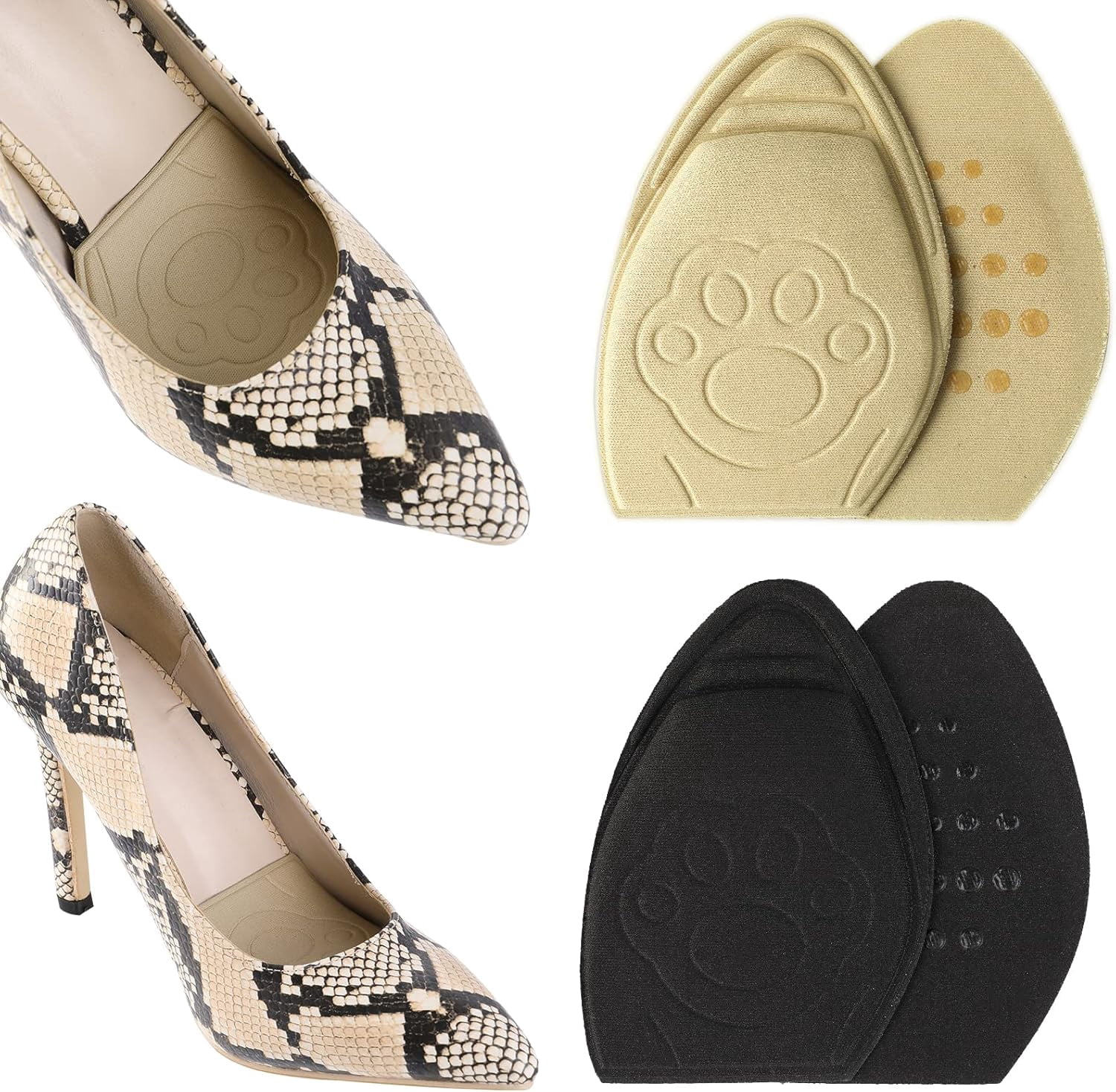 2Pairs High Heel Memory Foam Ball of Foot Support Cushions Metatarsal ...