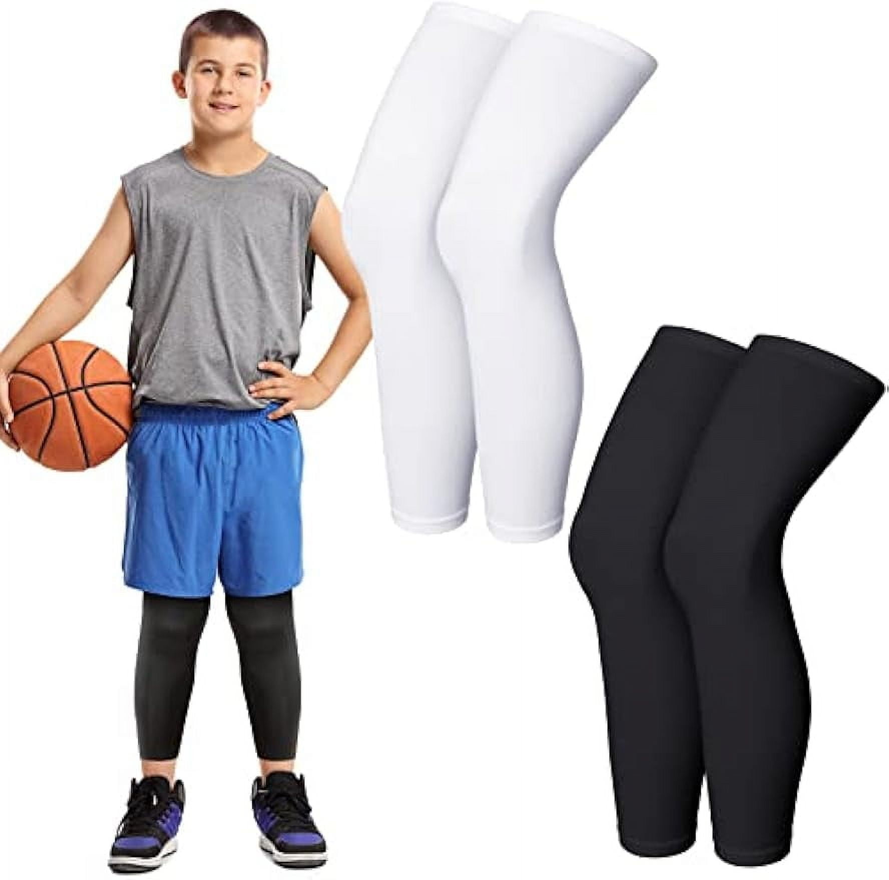 2Pairs Kids Long Compression Leg Sleeve Full Length UV Protection for ...