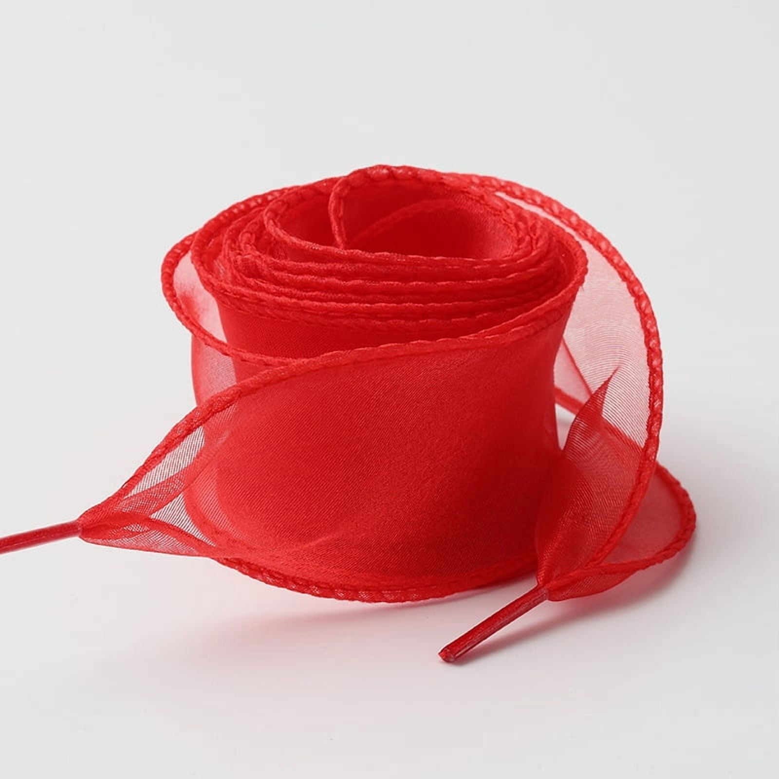 2Pairs Satin Ribbon Shoe Laces: 1.57" Wide Solid Color Wave Snow Yarn ...