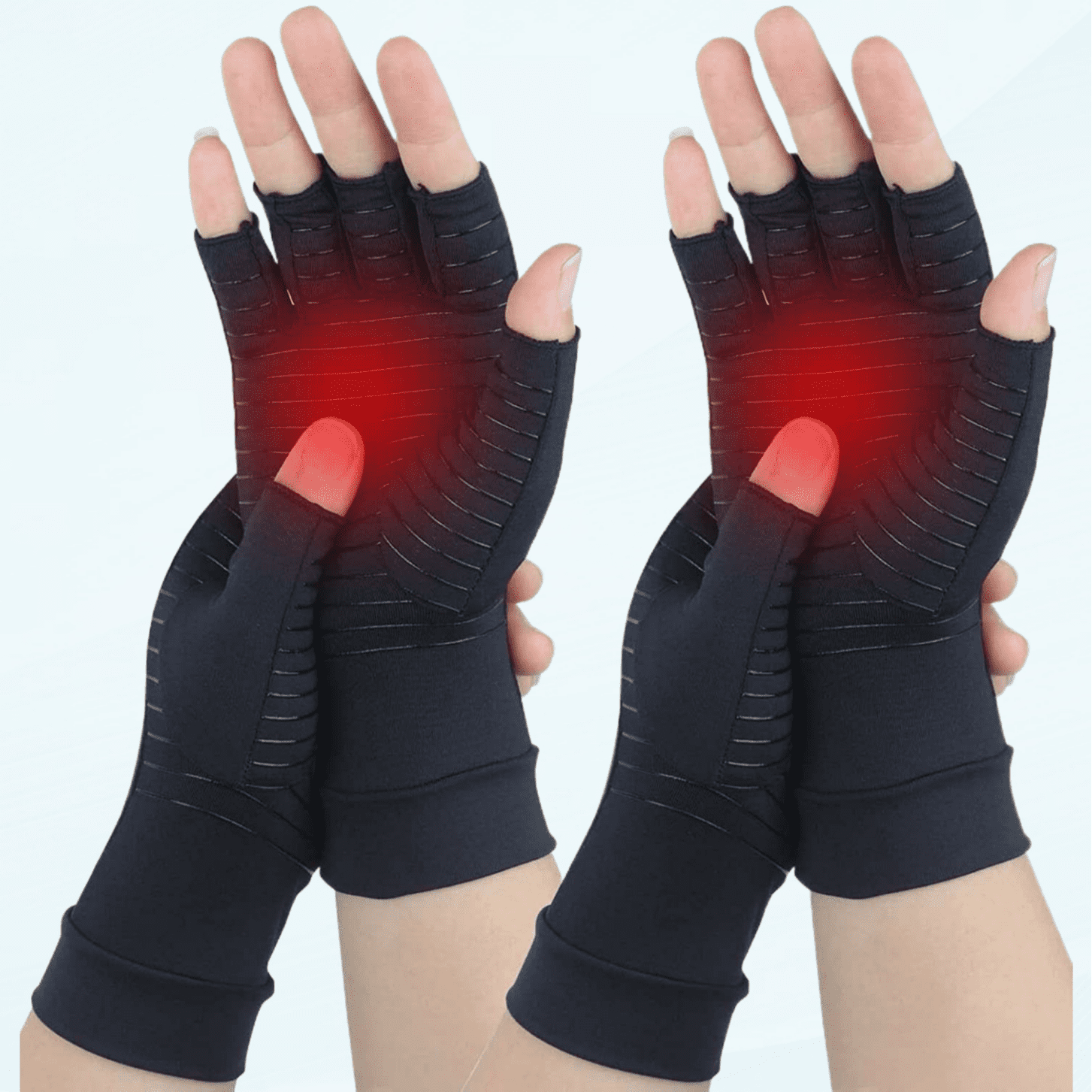 2PairsArthritis Compression Gloves for Women Men, Fingerless ...