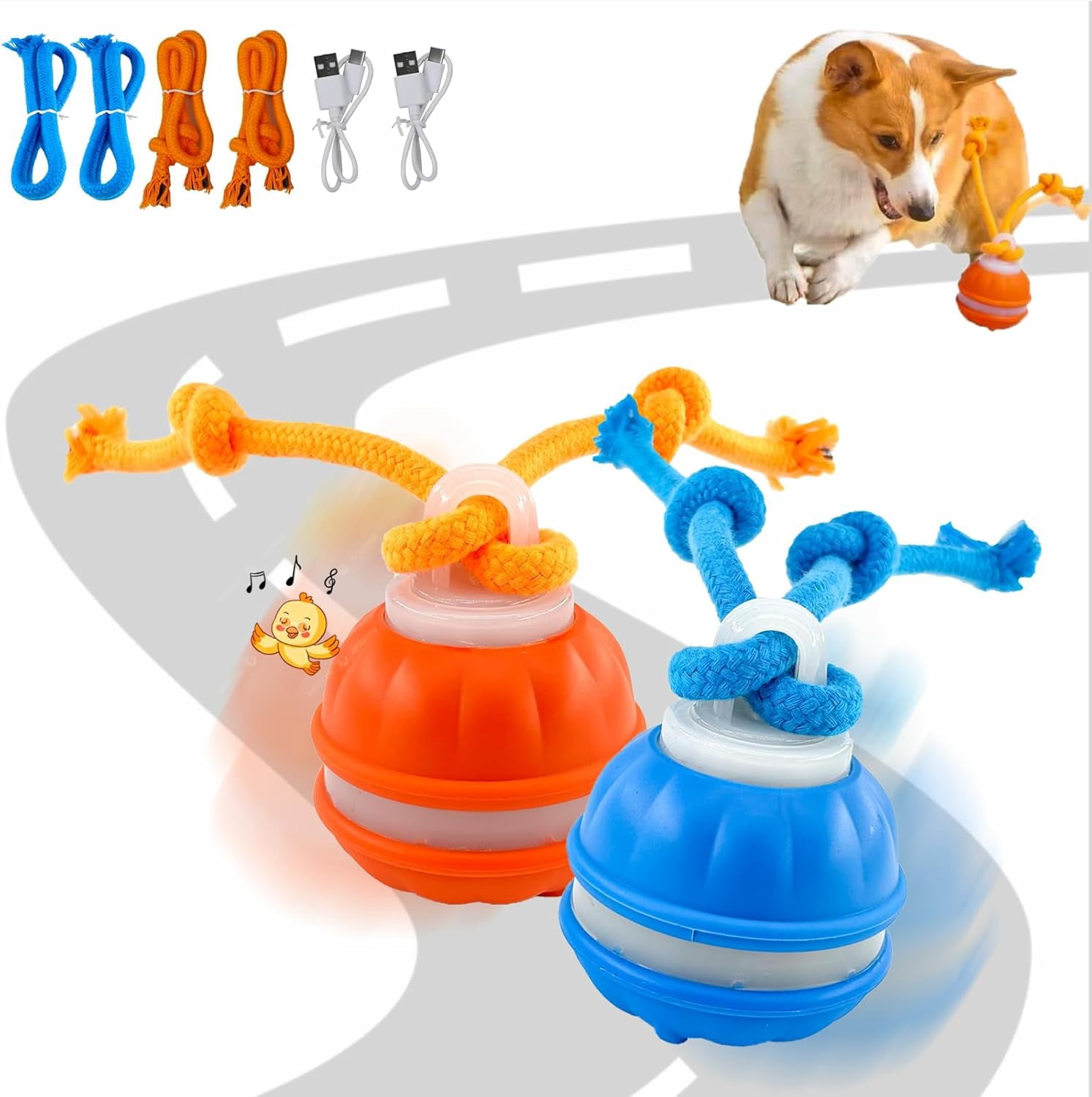 2Paks Interactive Dog Toys，Peppy Pet Ball for Dogs，Motion Activate ...
