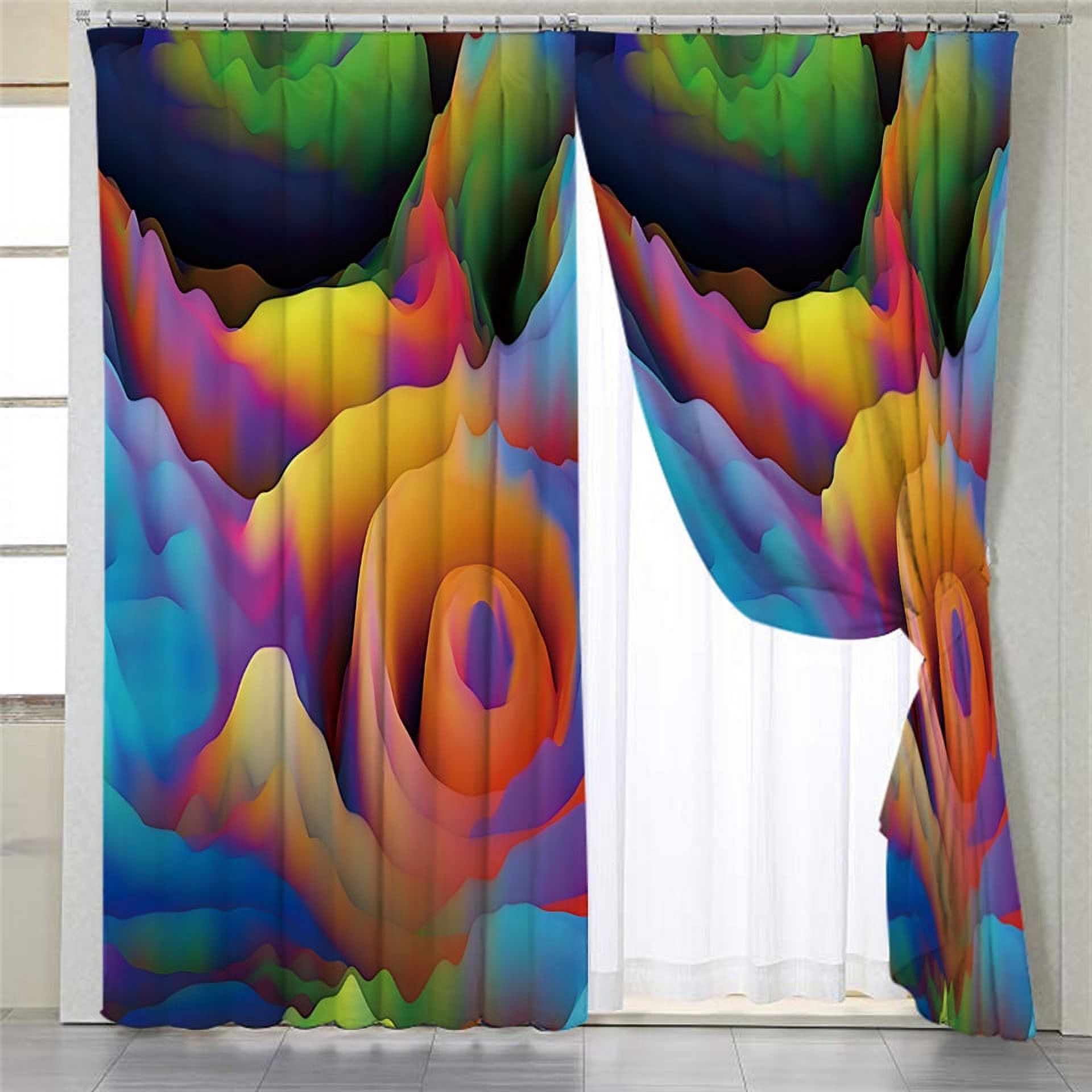 2Panel Flower Bloom Curtains for Living Room Bedroom Balcony Floor-to ...