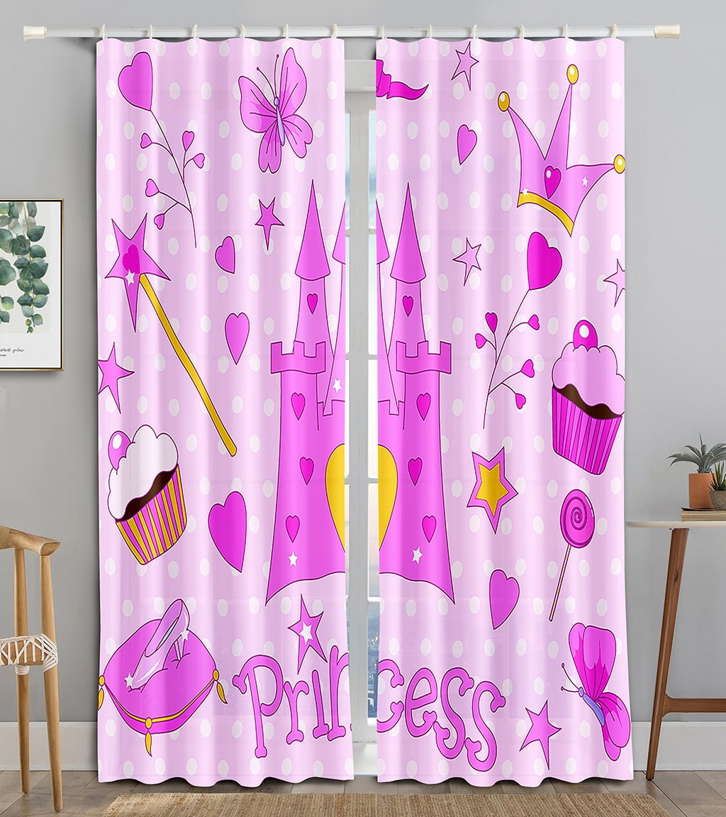 2Panel Red Lip Print Curtains Lipstick Curtains for Bedroom Living Room ...