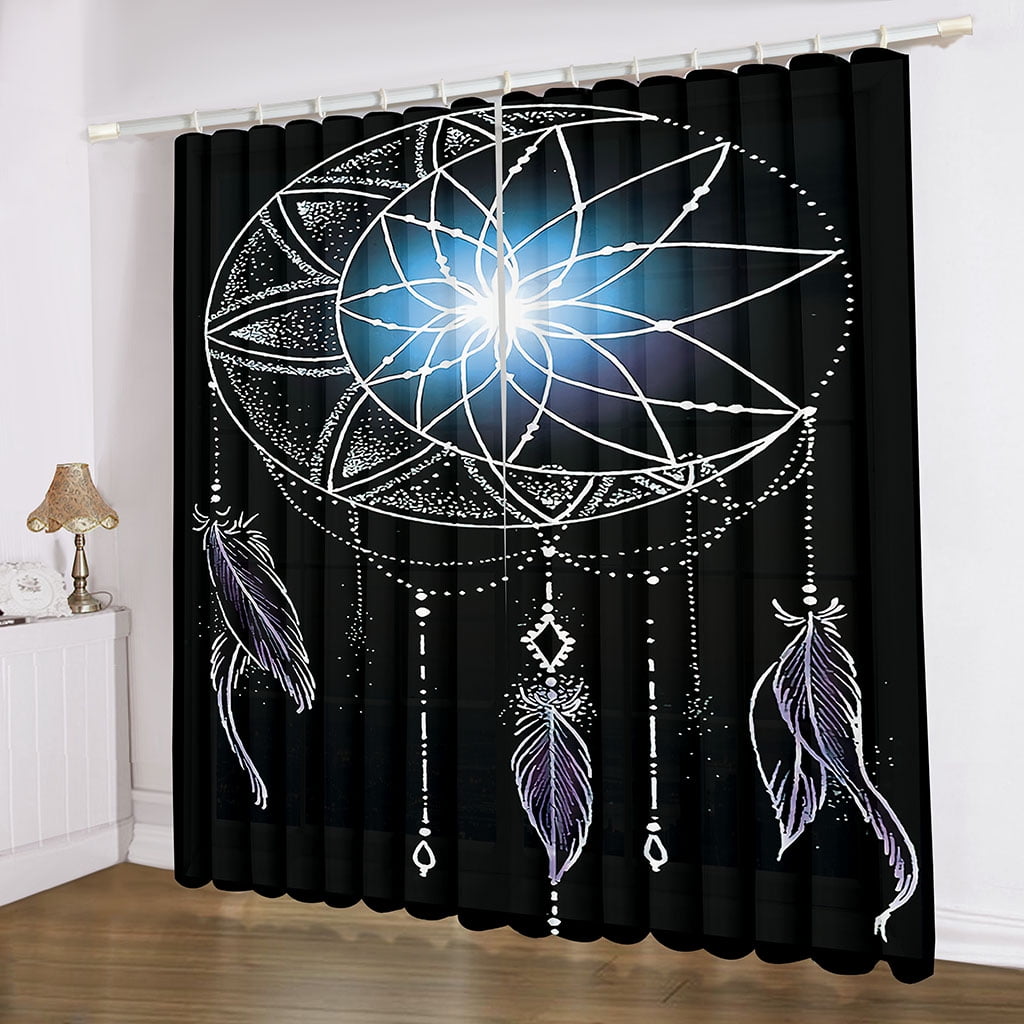 2Panel Retro Sun Moon Curtain tellation Darkening Window Curtain Gothic ...