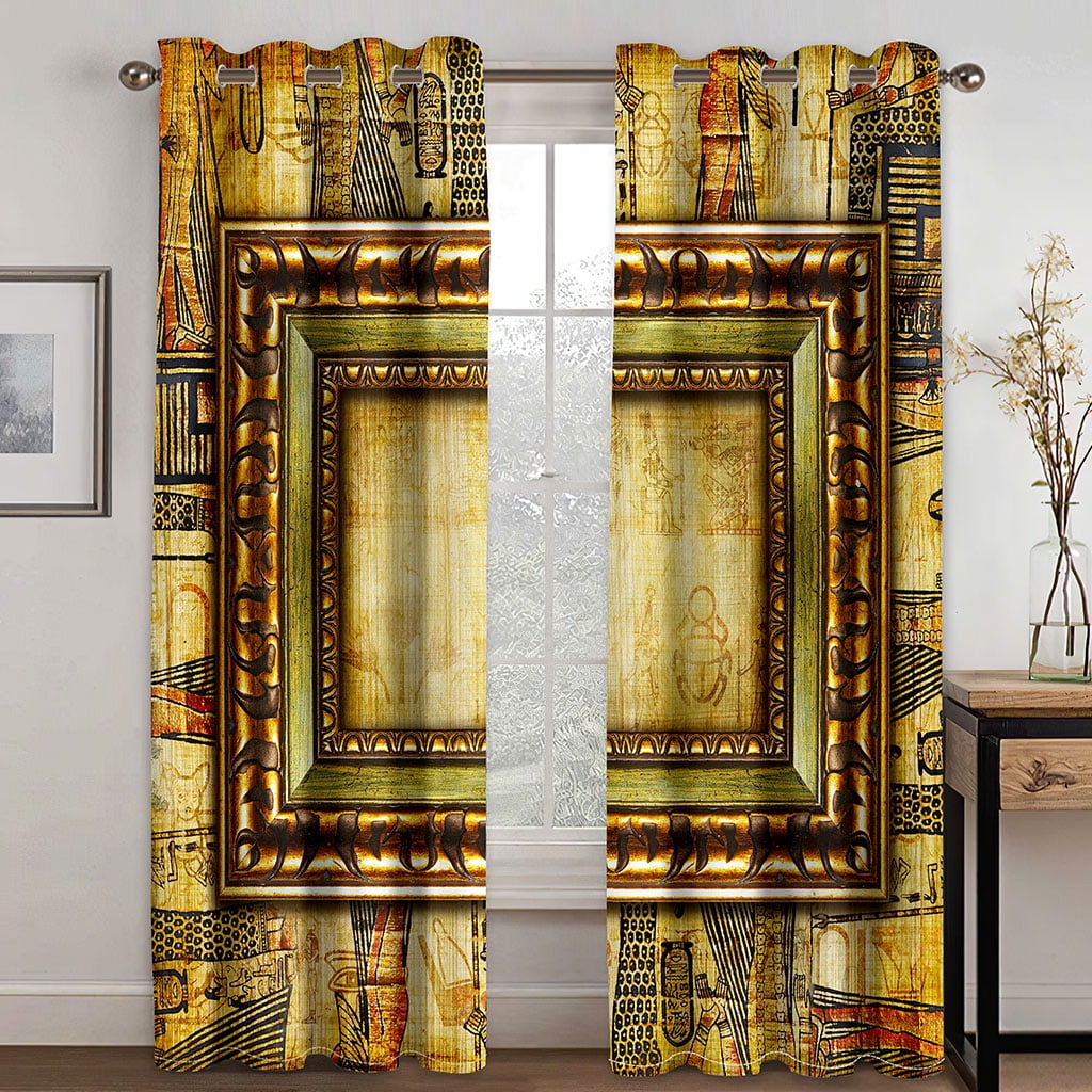 2Panels Luxury Muslim Ramadan Festival Roman Post Shading Drapes Window ...